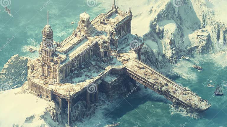 Concept Art for an Isometric Video Game Map of Ancient Ruins Stock ...