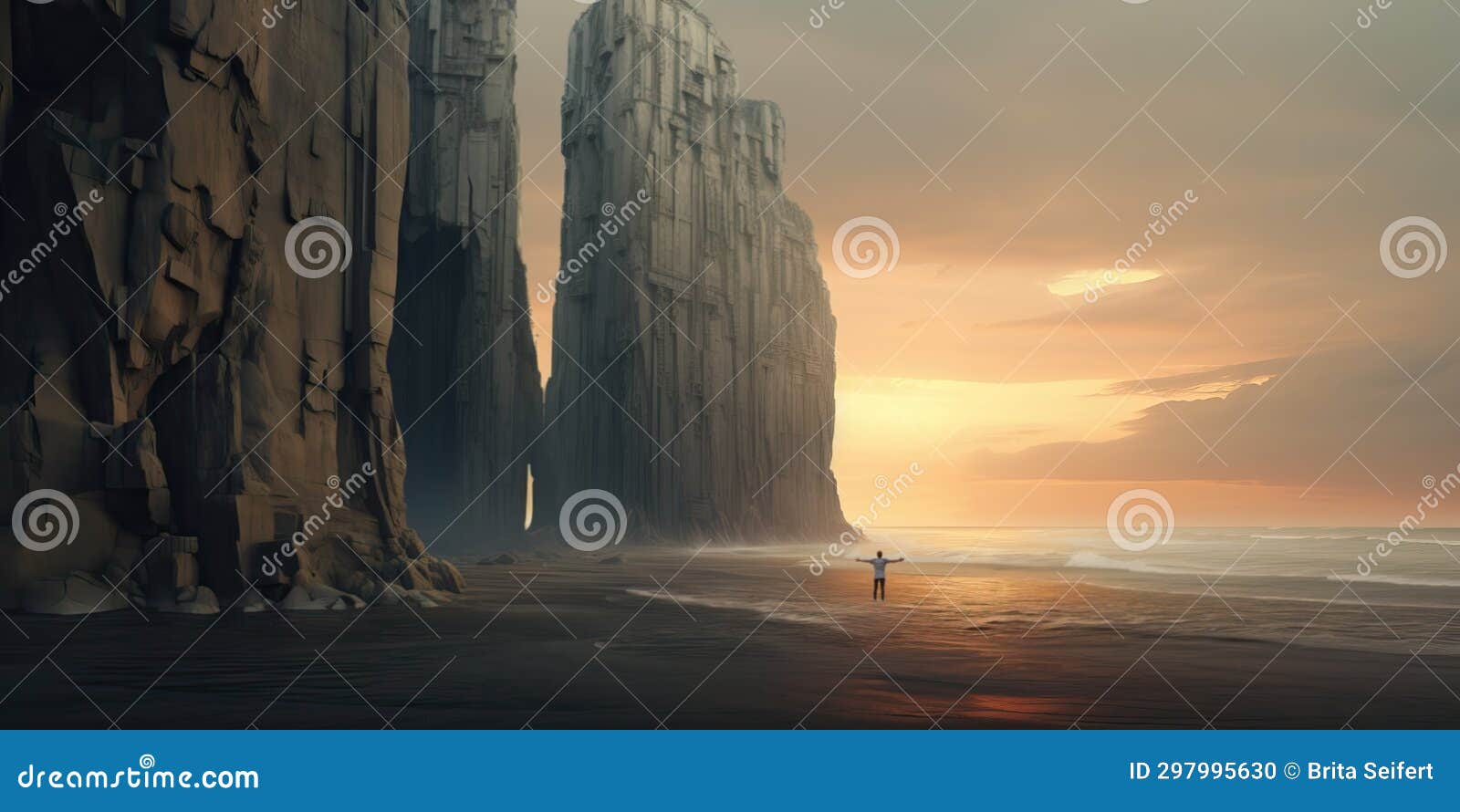 Concept Art: the Path To the Goal Leads Over Major Obstacles Stock ...