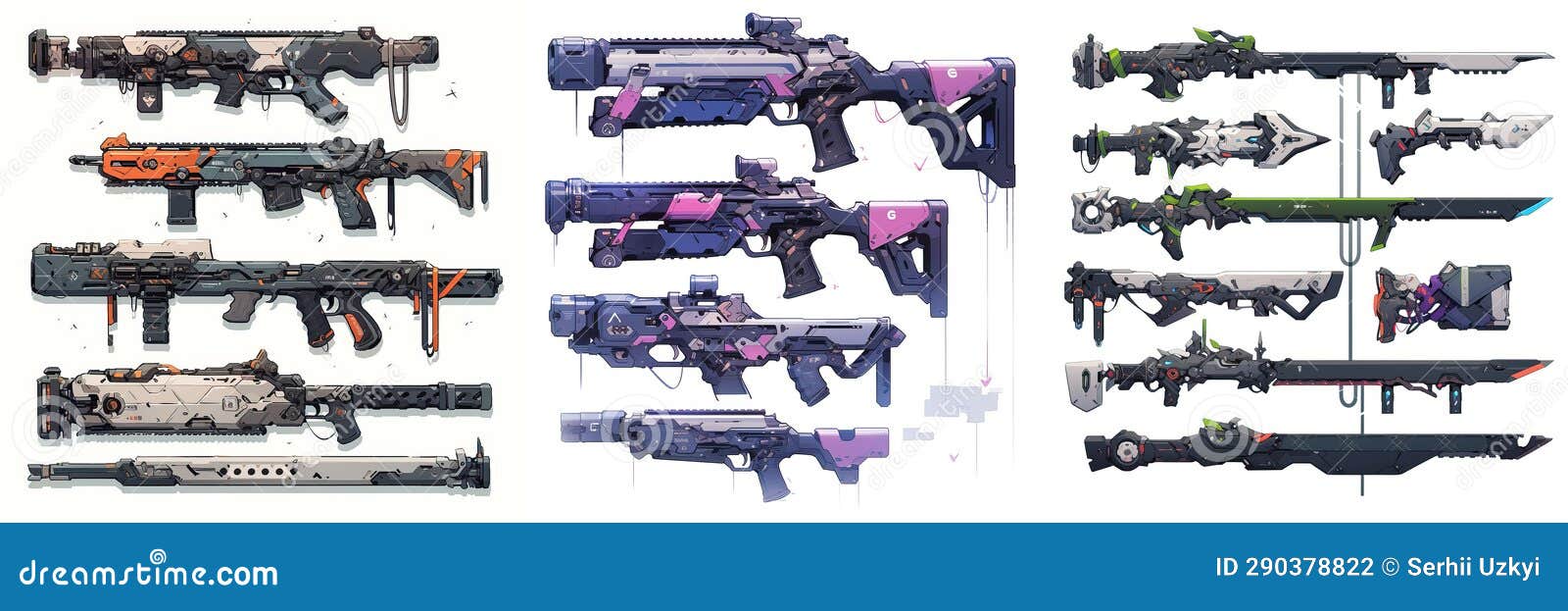 Weapons for Games 2D View AI Generated Stock Photo - Image of rifle ...