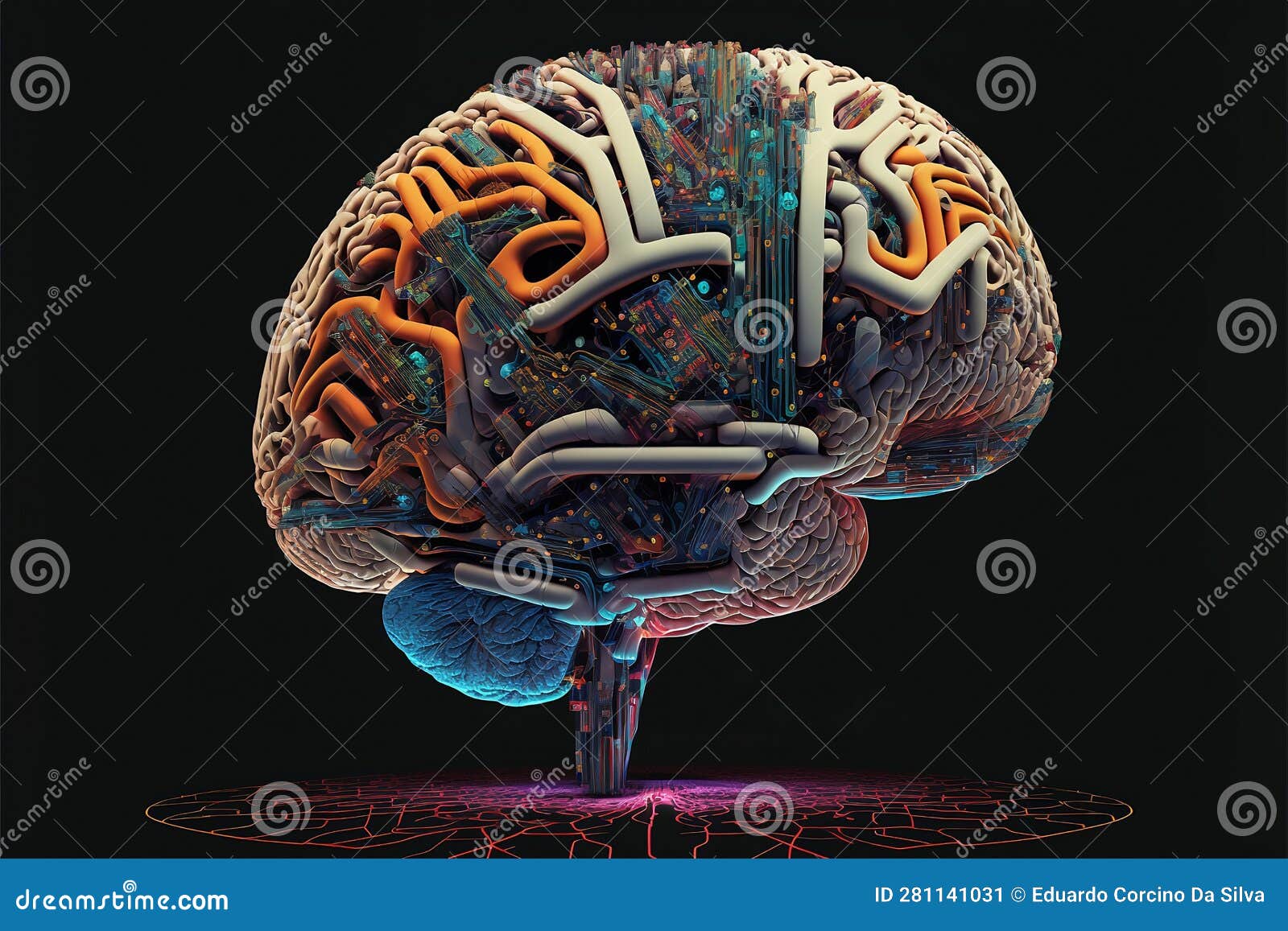 Brain Intertwined With A Light Bulb - Depicting The Fusion Of Ideas And ...