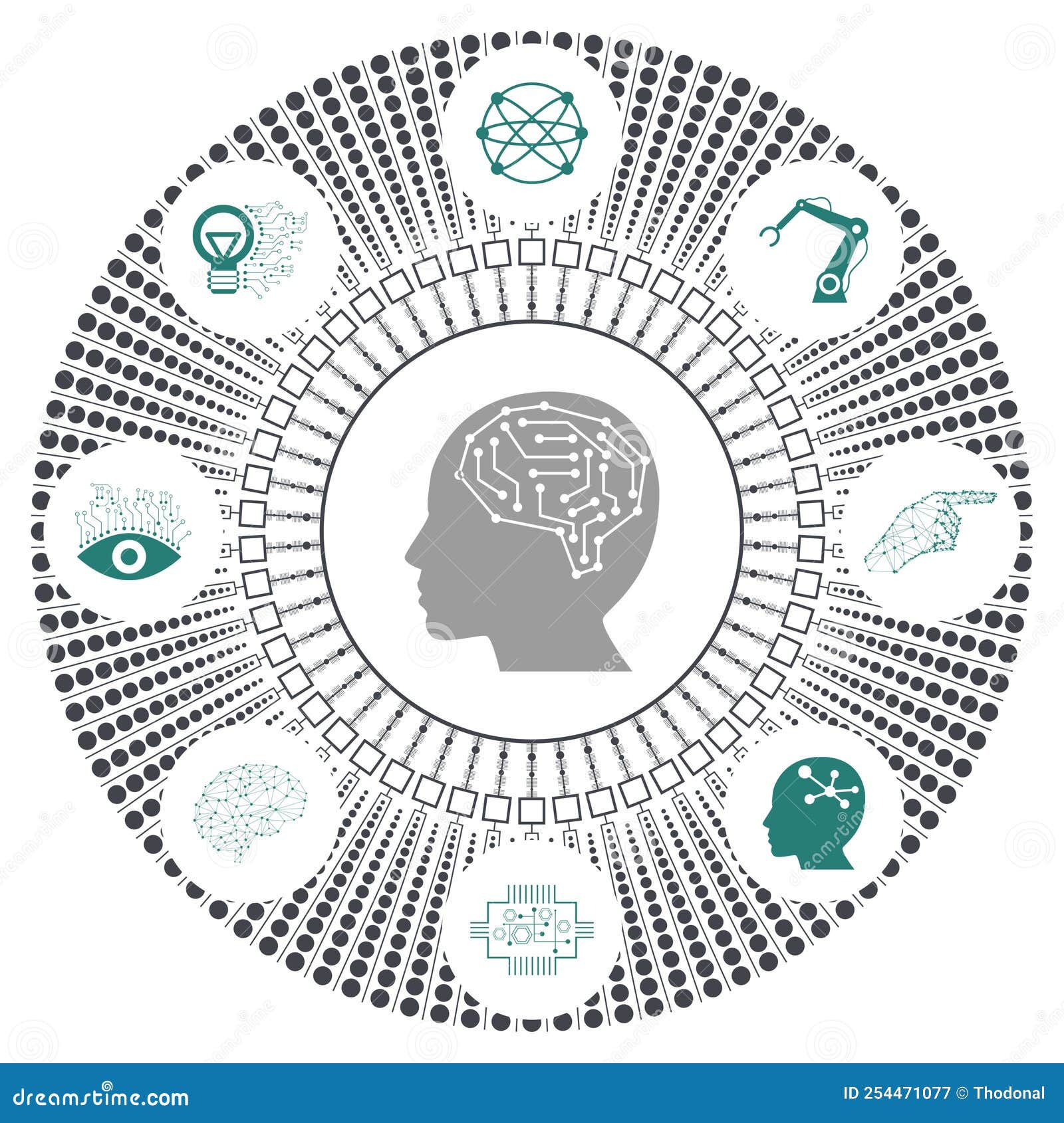 Concept of Artificial Intelligence Stock Illustration - Illustration of ...