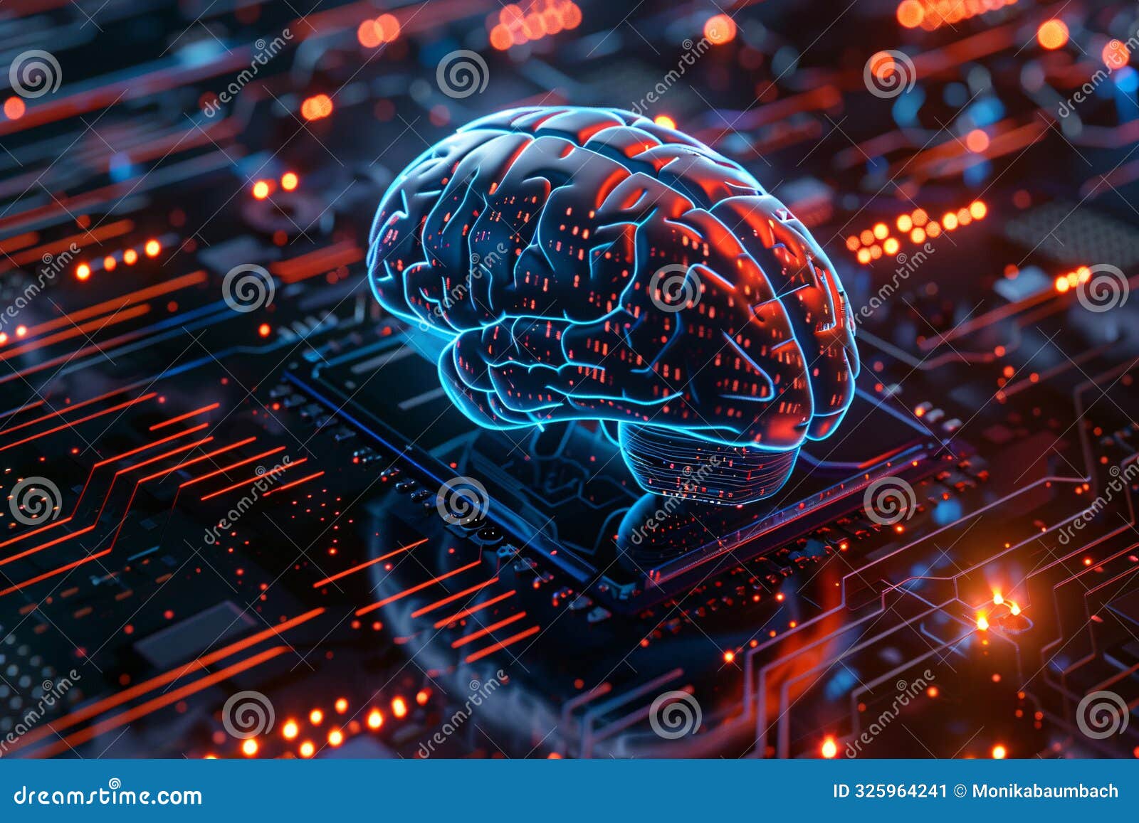 Abstract Artificial Intelligence Neural Networks Brain Stock ...