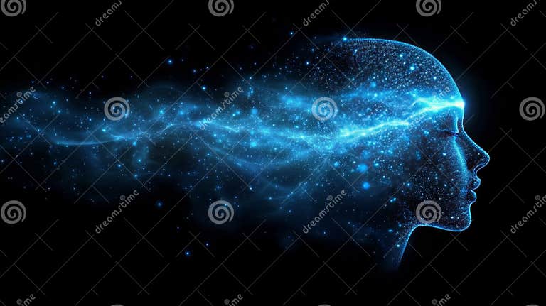 Concept of Artificial Intelligence Represented by a Glowing Human ...