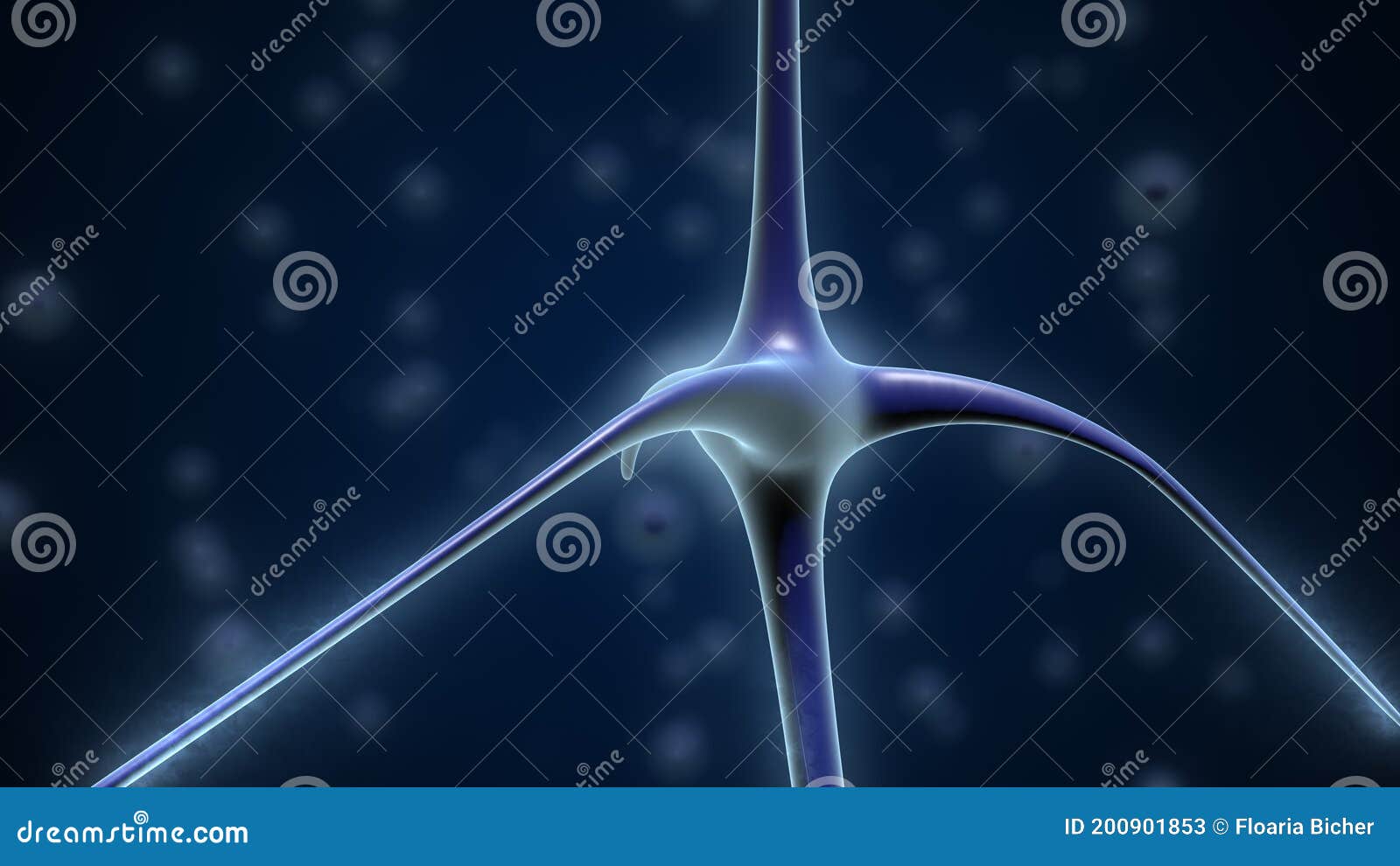3d Rendering of Dendrite of an Axon, Slender Projection of a Nerve Cell ...