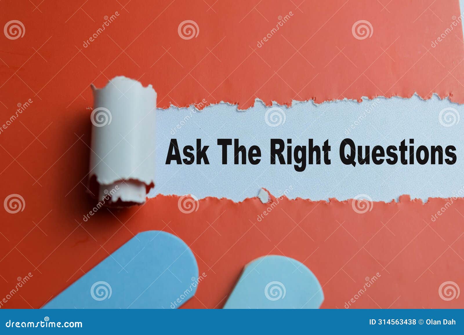 Concept of Ask the Right Questions Text Written in Torn Paper Stock ...