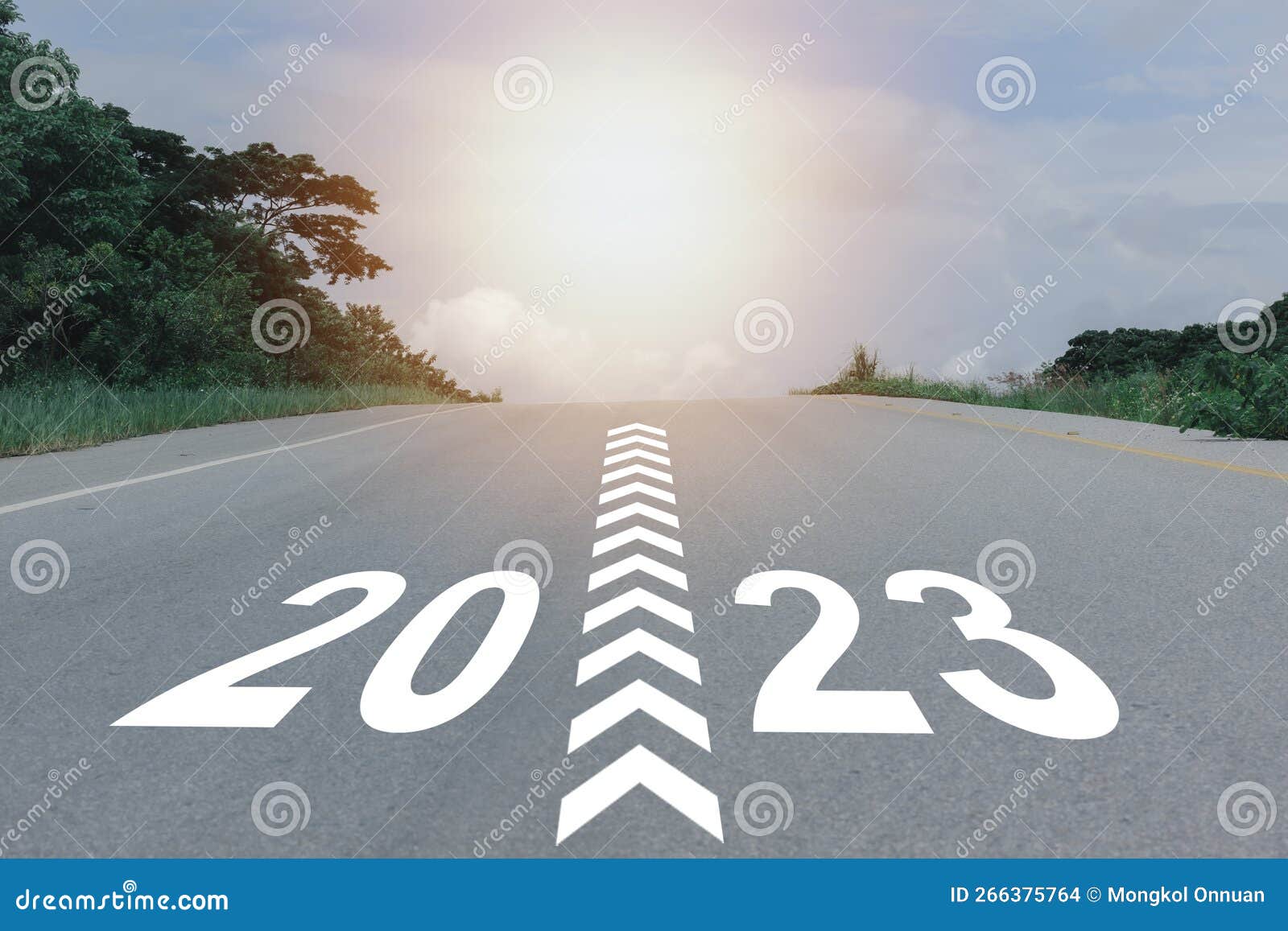 2023, Concept on the Asphalt Road, Plan for Future, Optimistic ...