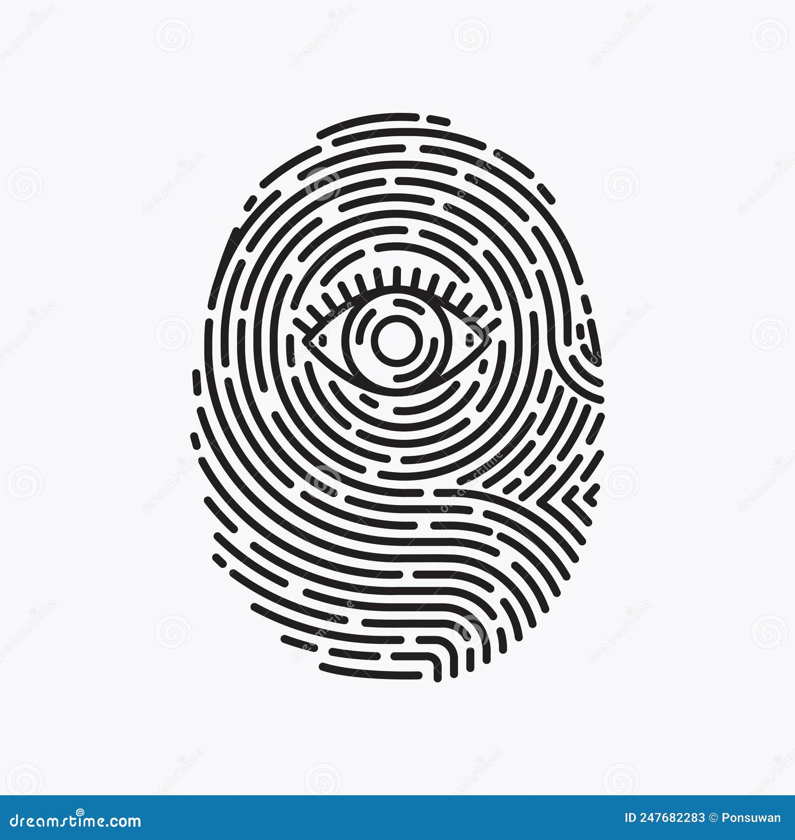 Concept Astrology Eye of Future Fingerprint DNA Vector Illustration ...