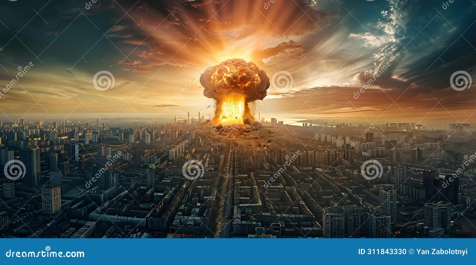 The Devastating Impact of a Nuclear Blast on a City in an Atomic War ...