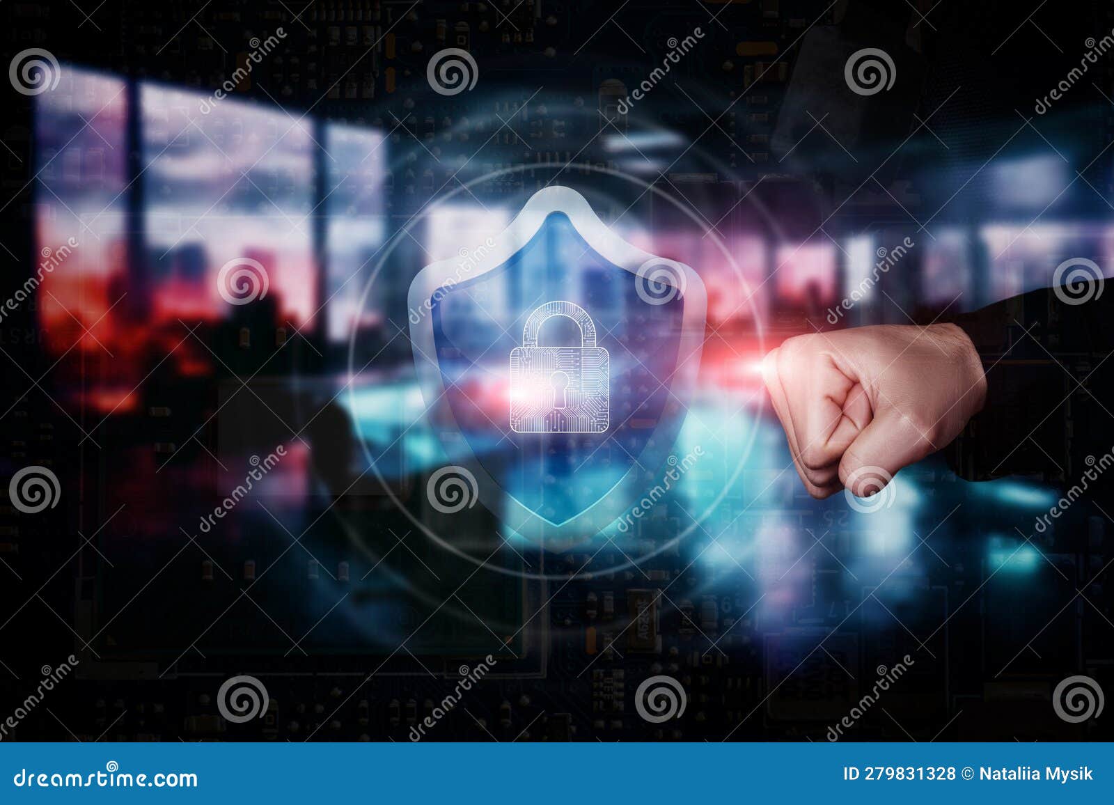 Concept of an Attack on a Secure Communications System Stock Photo ...