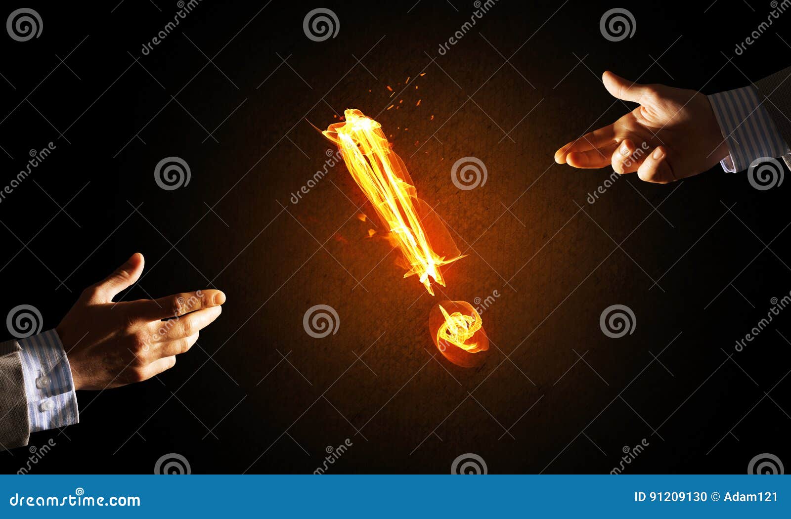 Concept of Attention or Punctuation with Burning Exclamation Mark on ...