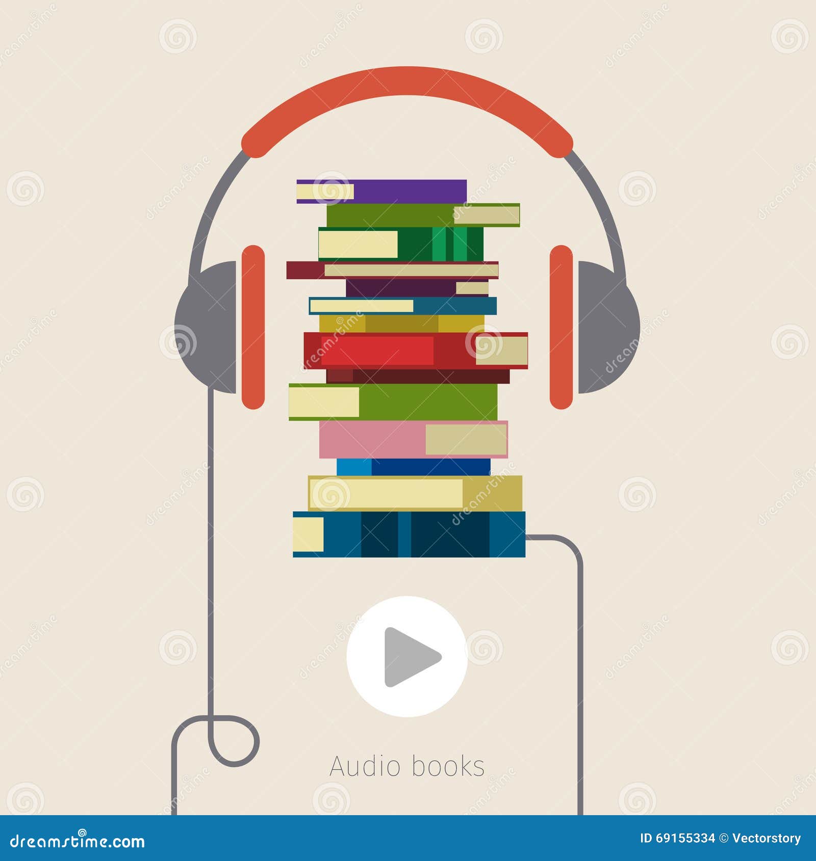 Concept of audio book stock vector. Illustration of concept - 69155334