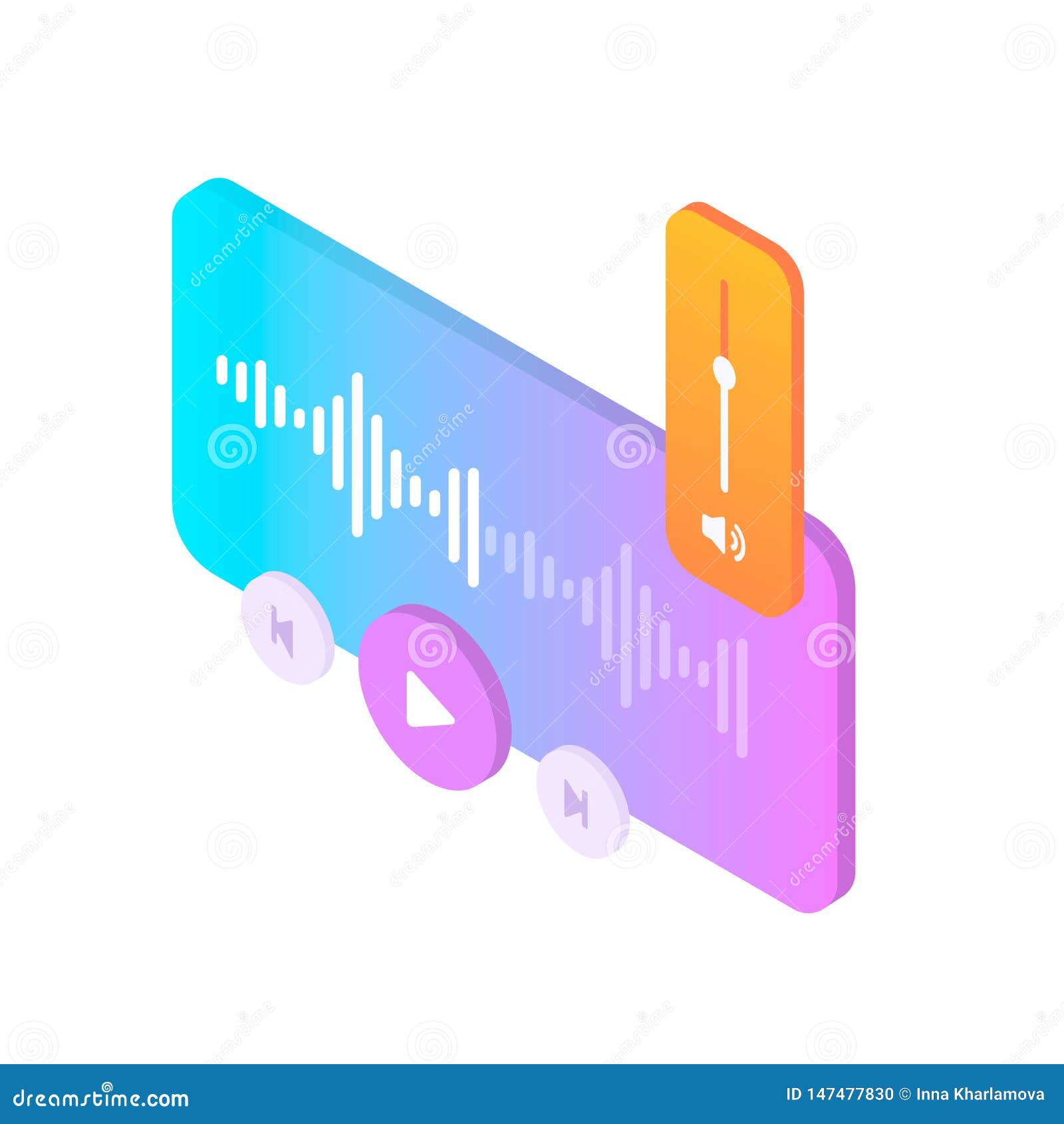Concept of audio player stock vector. Illustration of interface - 147477830
