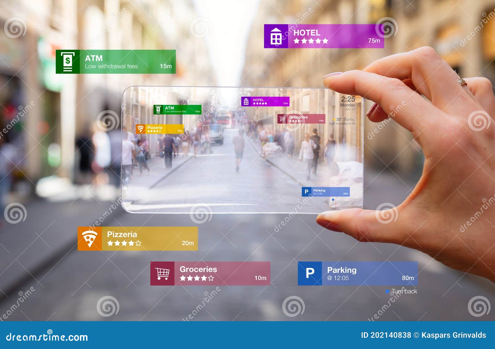 Concept of Augmented Reality Technology Being Used on Futuristic Tech ...