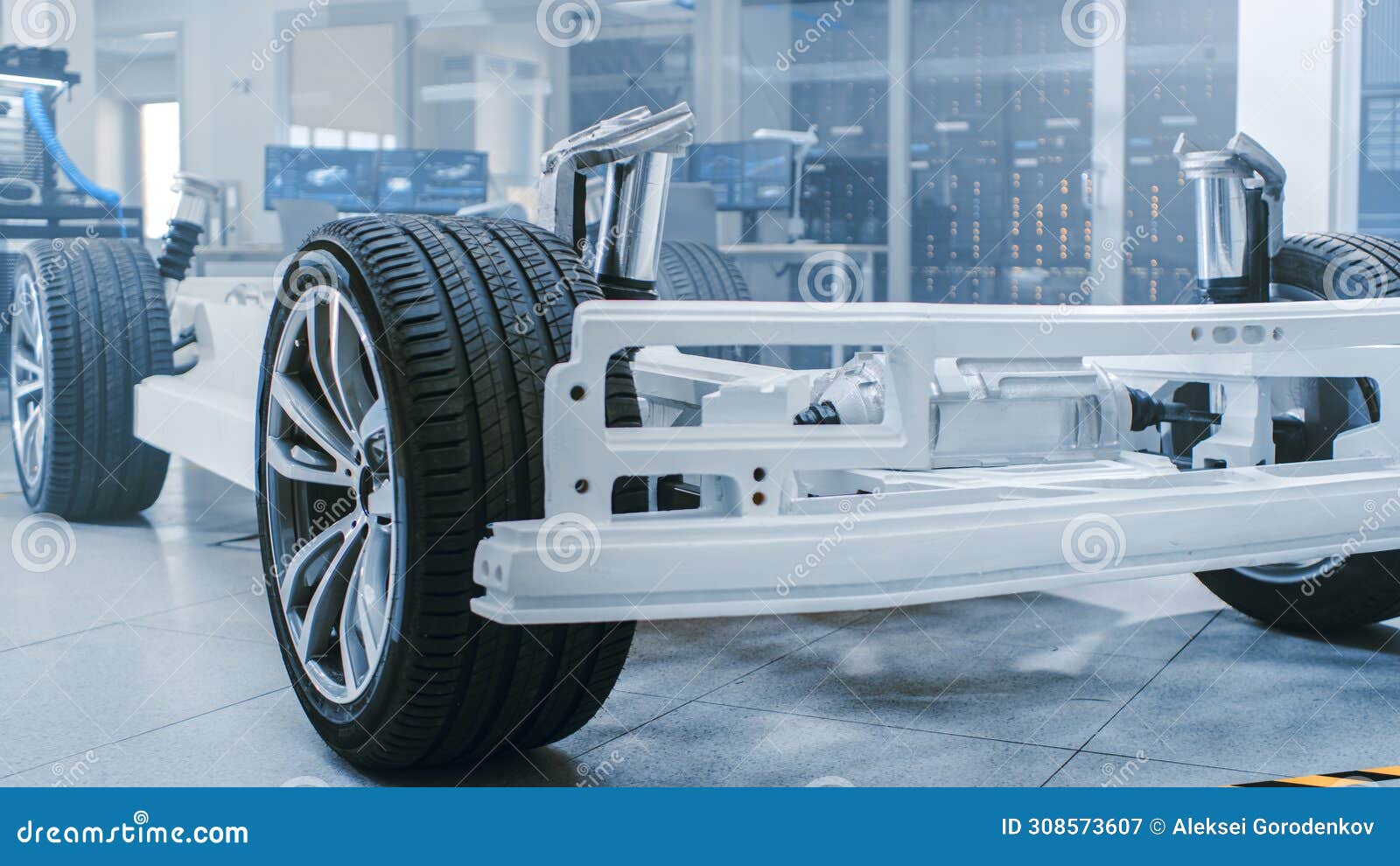Concept of Authentic Electric Car Platform Chassis Prototype Standing ...