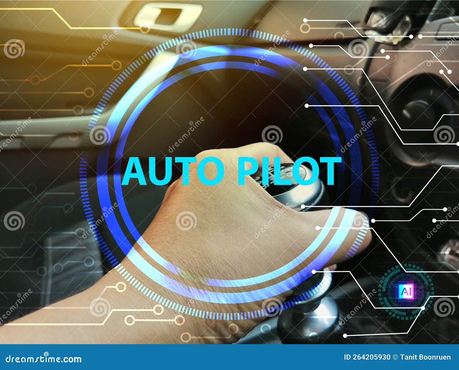 The Concept of Automated Driving Stock Photo - Image of automobile ...