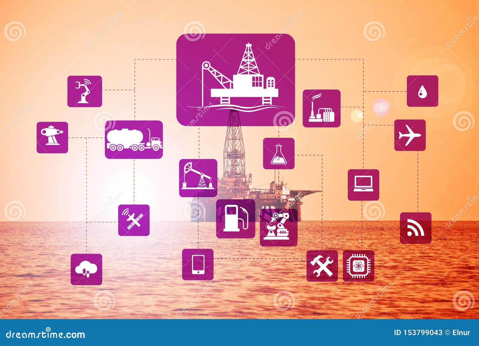Concept of Automation in Oil and Gas Industry Stock Image - Image of ...