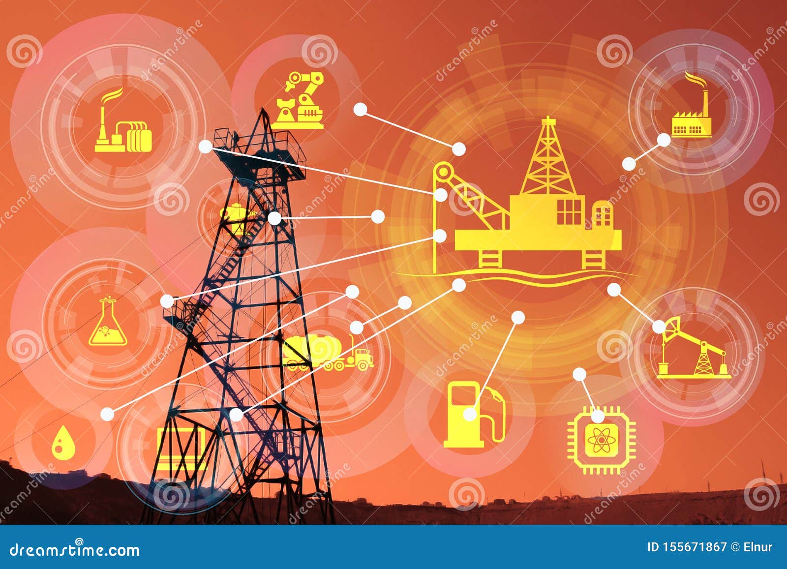 Concept of Automation in Oil and Gas Industry Stock Image - Image of ...