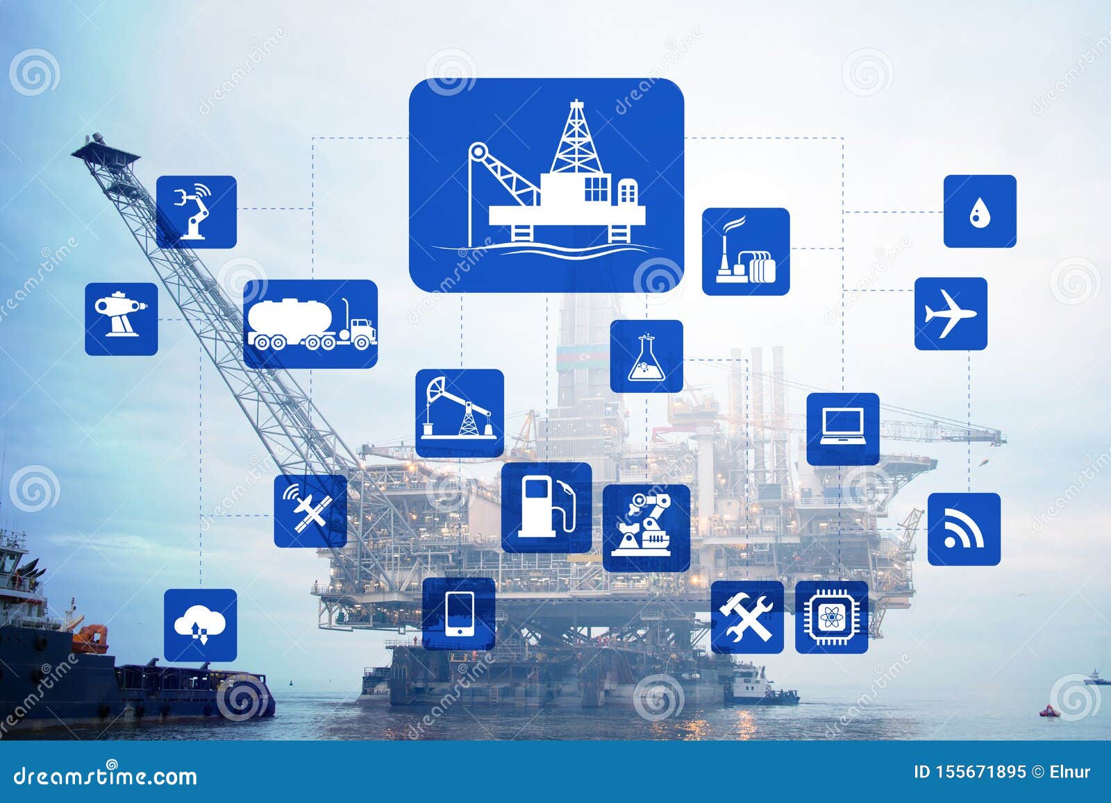 Concept of Automation in Oil and Gas Industry Stock Image - Image of ...