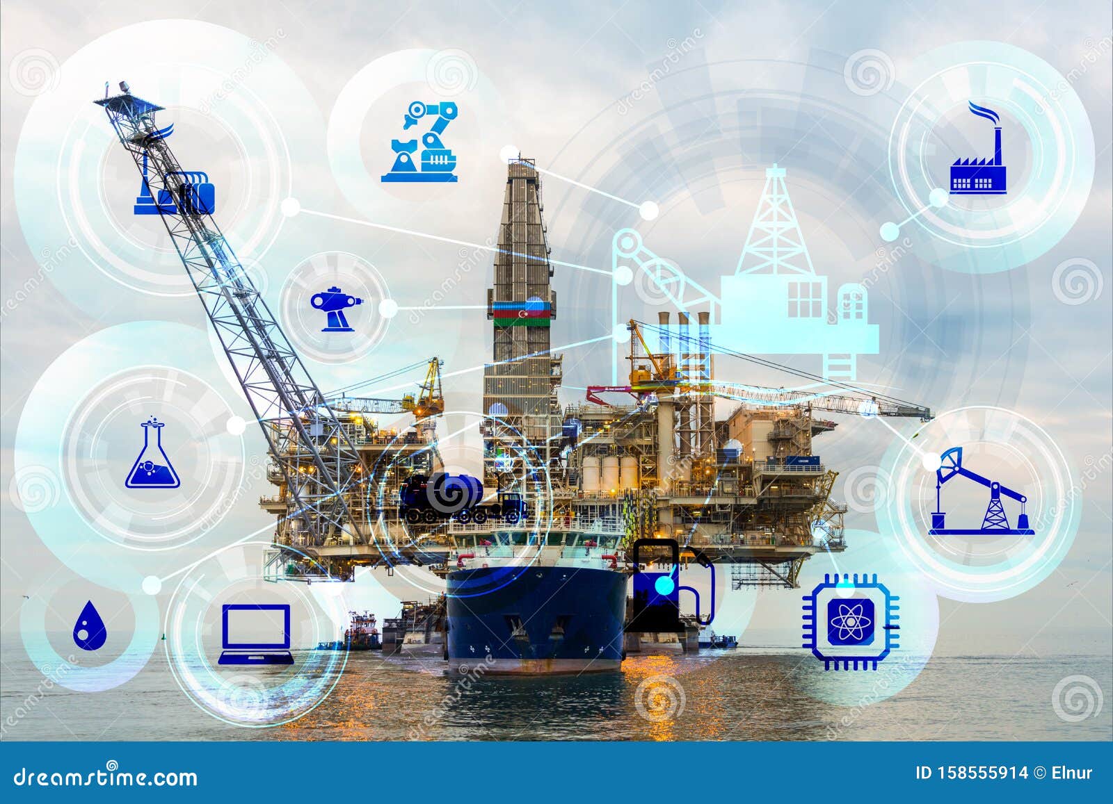 Concept of Automation in Oil and Gas Industry Stock Photo - Image of ...