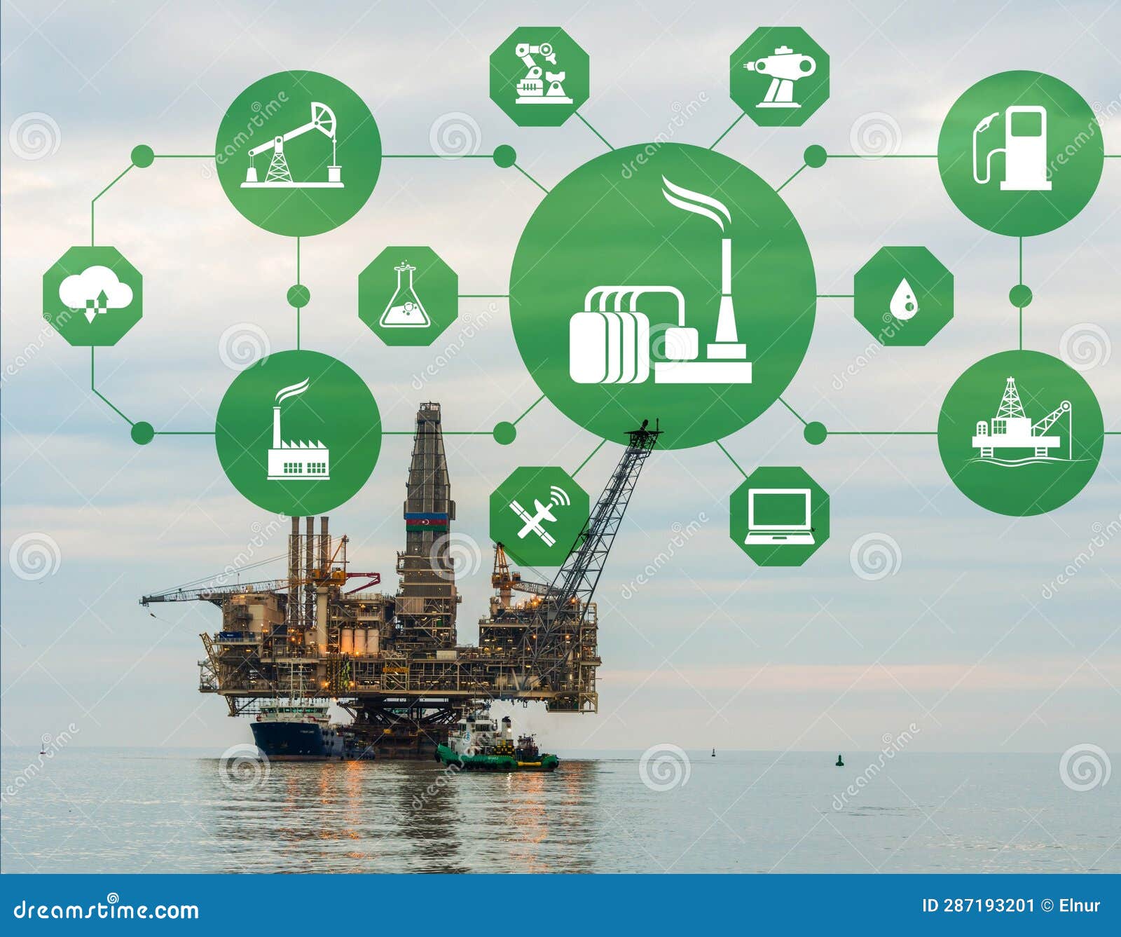 Concept of Automation in Oil and Gas Industry Stock Image - Image of ...