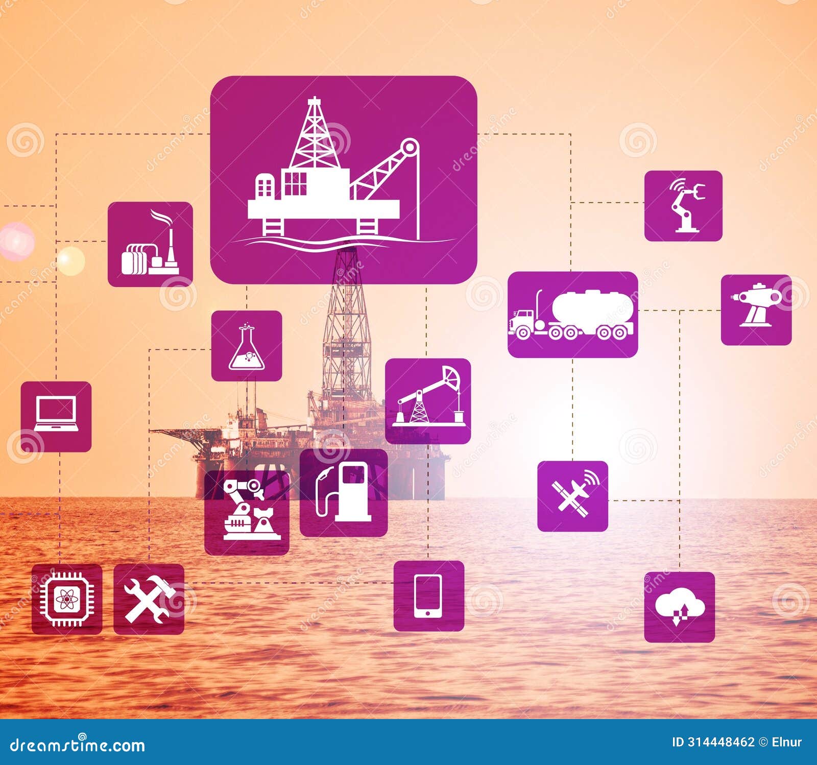 Concept of Automation in Oil and Gas Industry Stock Photo - Image of ...