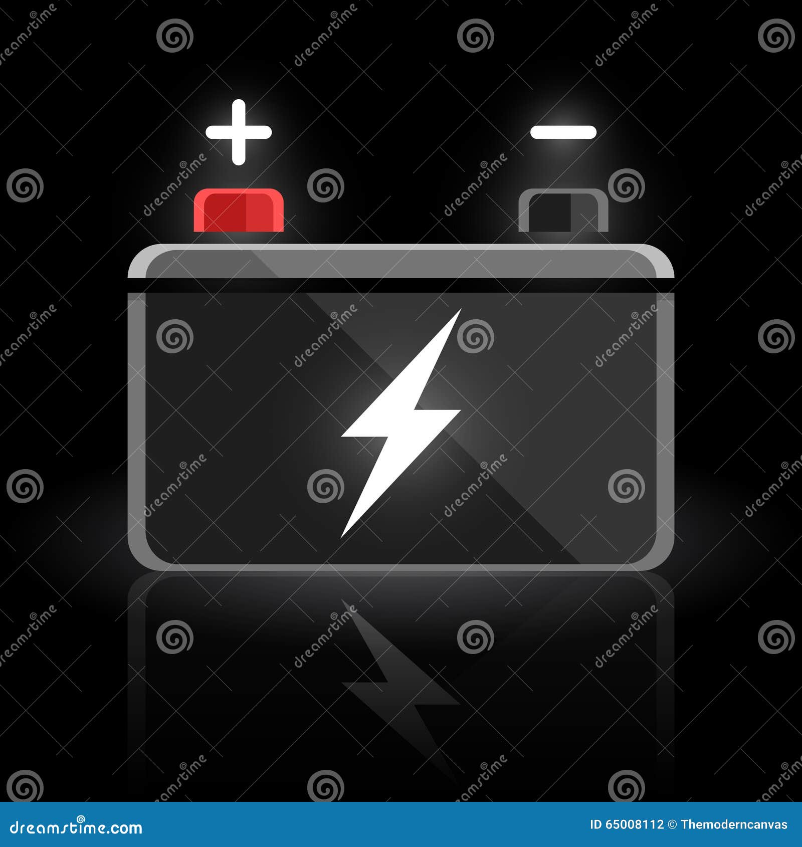 Concept Automotive 12 Volt Car Battery Design on Black Background ...