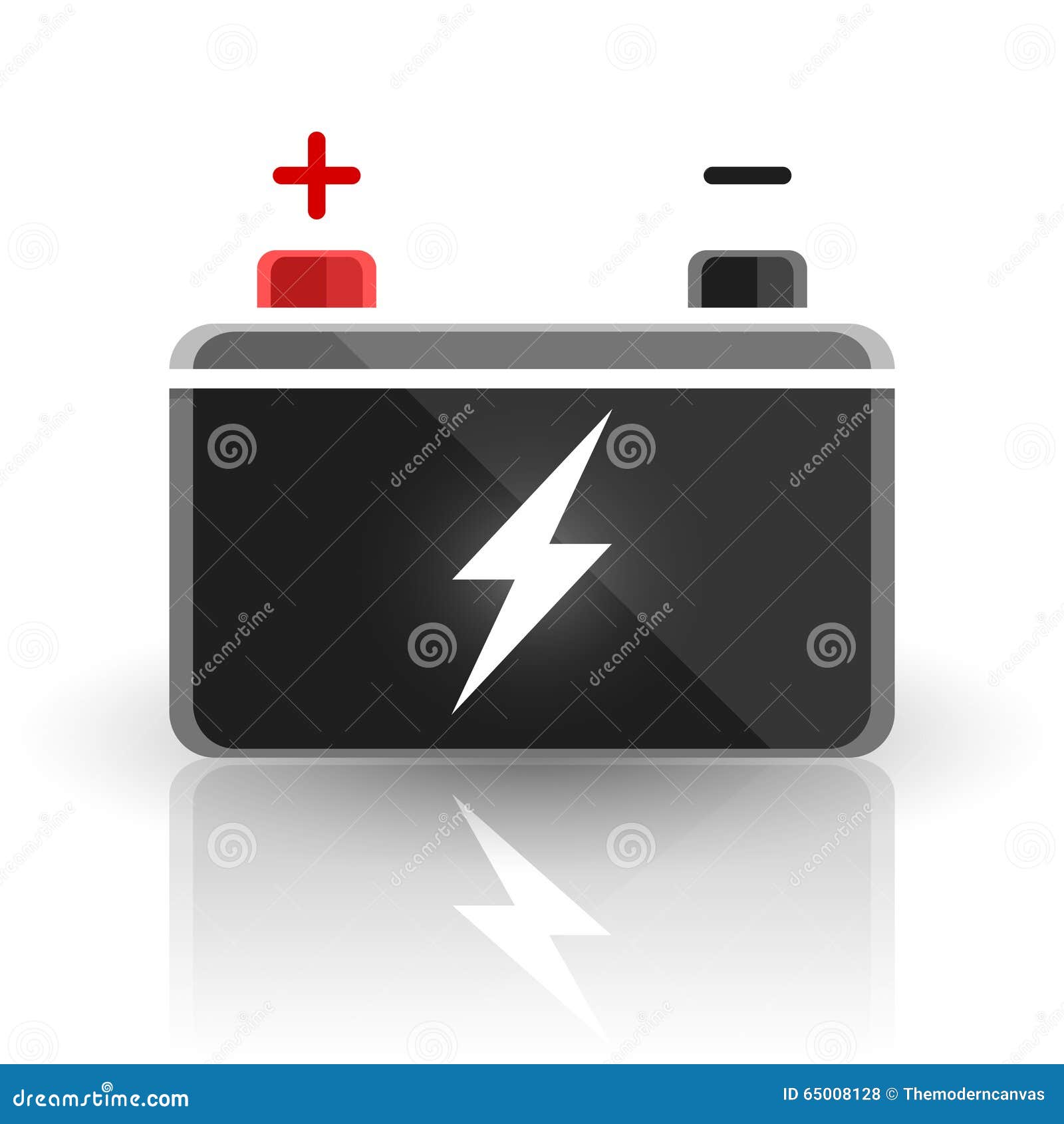 Concept Automotive 12 Volt Car Battery Design on White Background Stock ...
