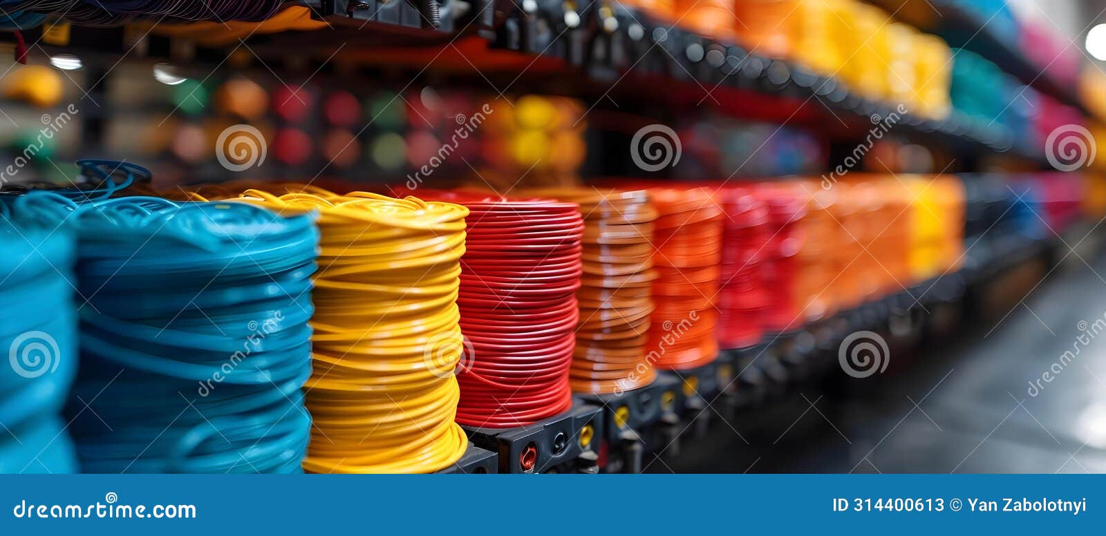 Vibrant Array of Automotive Wires in High-Tech Facility. Concept ...