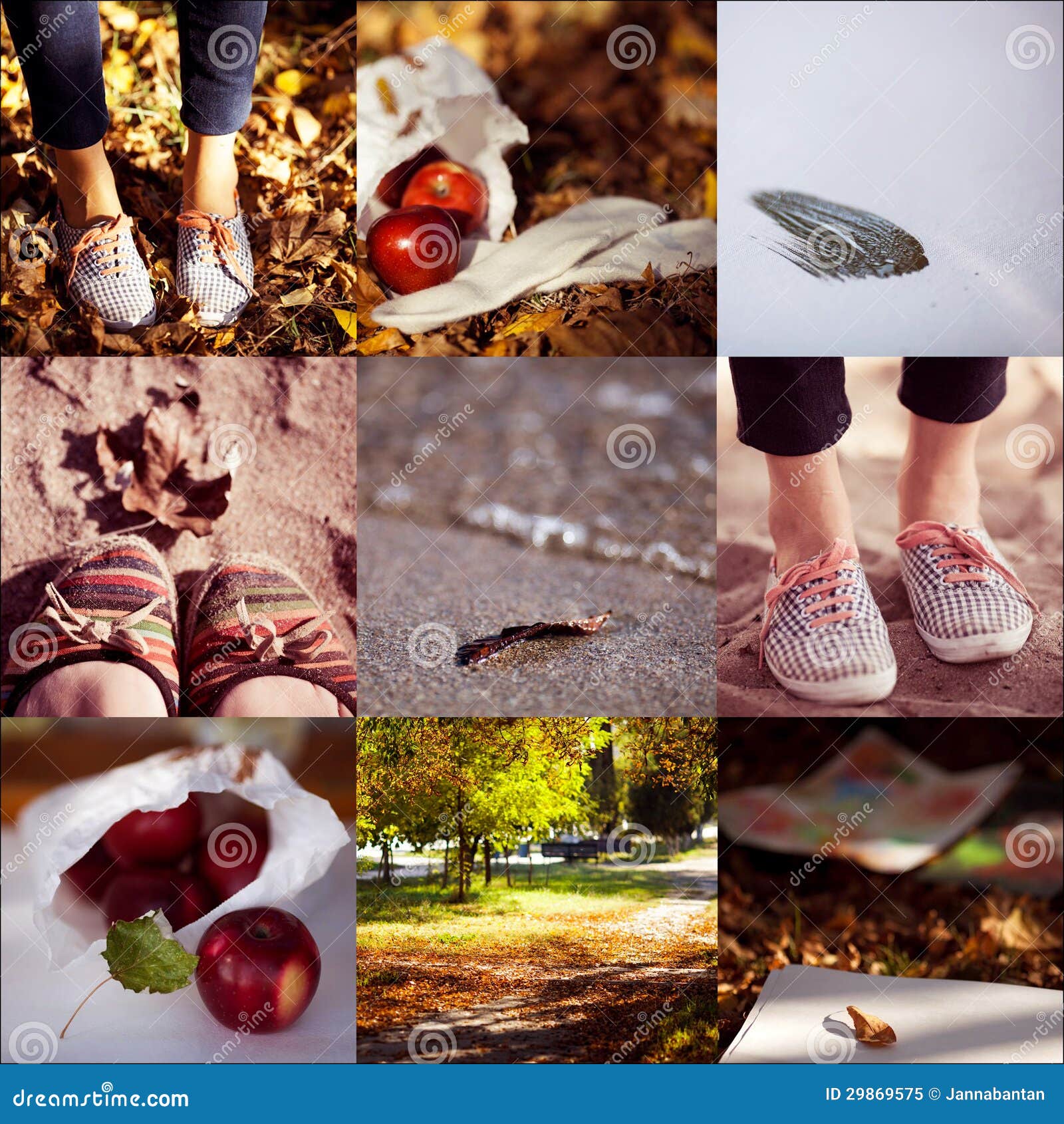 Autumn collage stock image. Image of drawing, scene, nature - 29869575