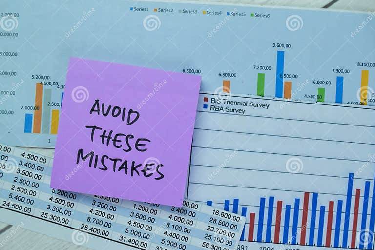 Concept of Avoid these Mistakes Write on Sticky Notes Isolated on ...
