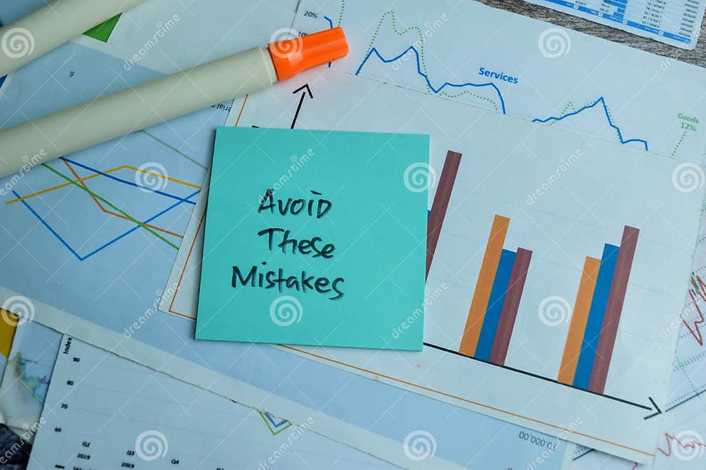 Concept of Avoid these Mistakes Write on Sticky Notes Isolated on ...