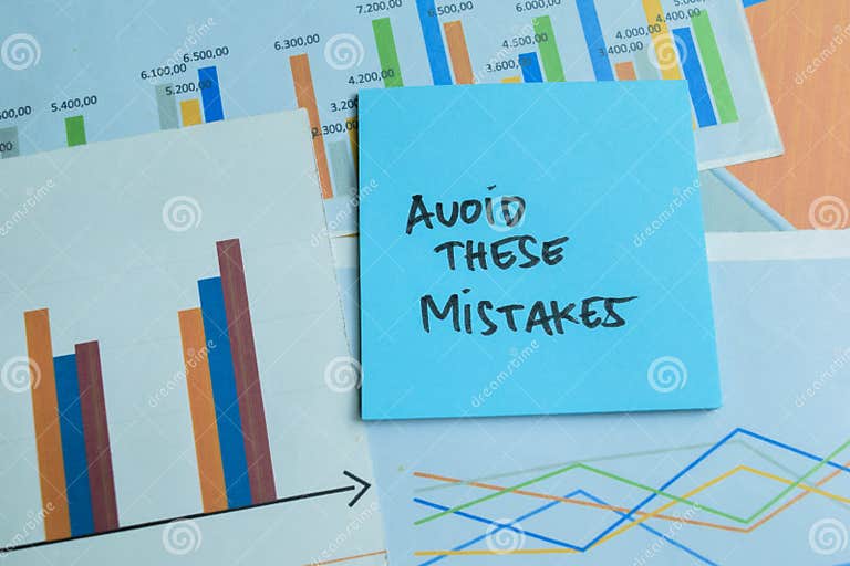 Concept of Avoid these Mistakes Write on Sticky Notes Isolated on ...