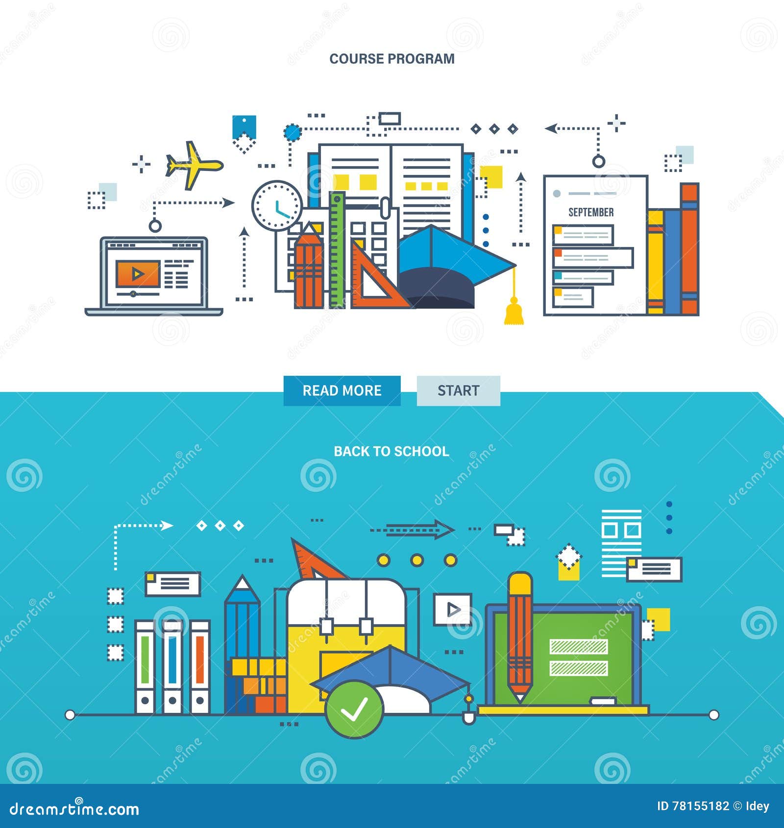 Concept of Back To School, Course Programs, Training, Mobile Learning ...