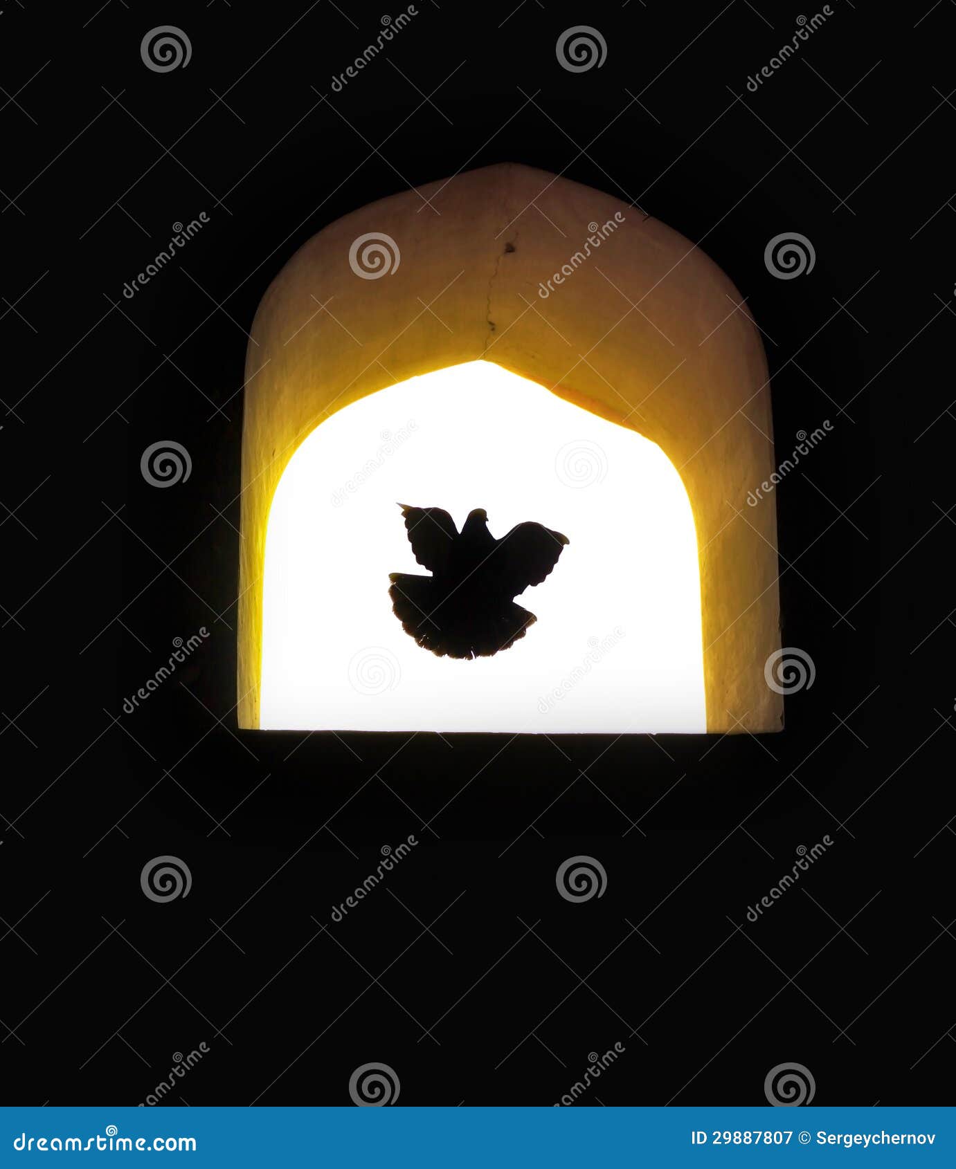 Dove of Hope Flying through Window Stock Image - Image of idea, concept ...