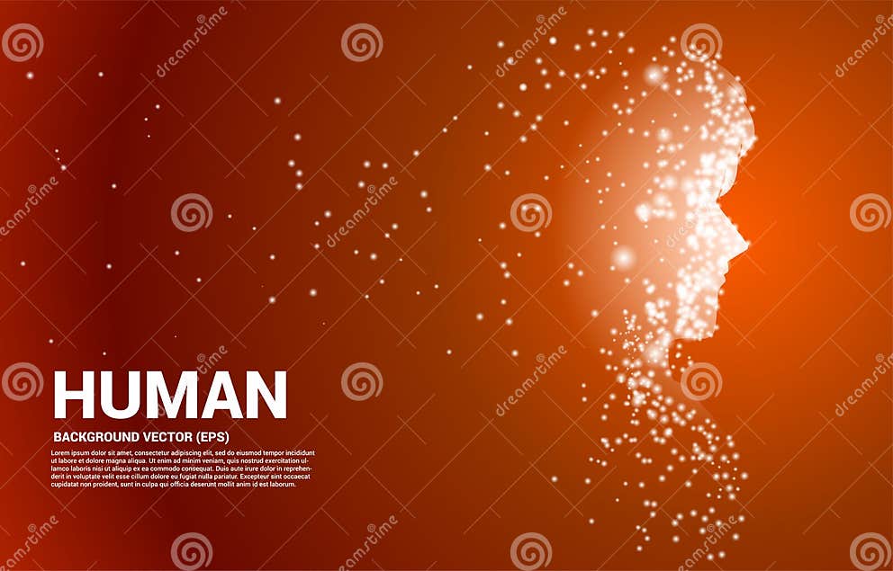 Vector Silhouette of Man from Light Dot Particle . Stock Illustration ...