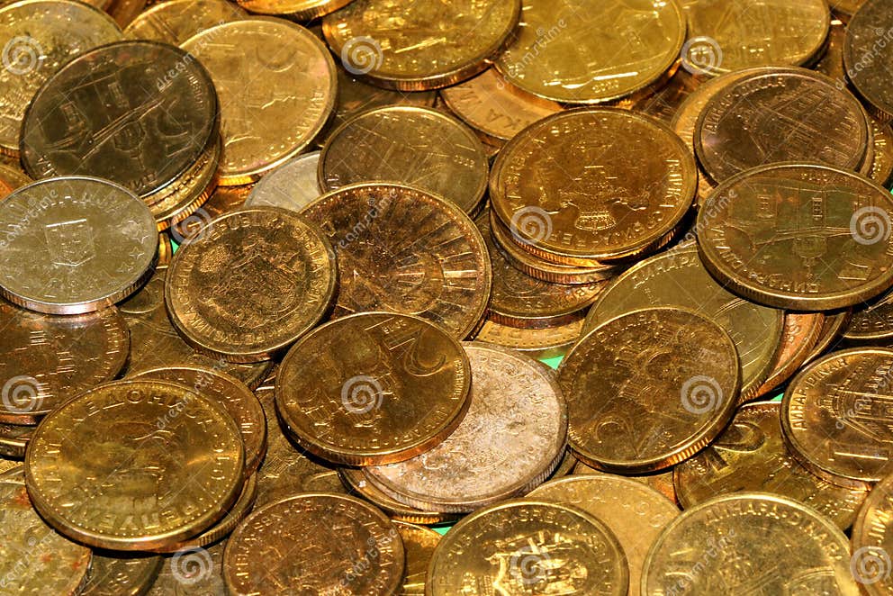 Concept Background with Lots of Tiny Coins Stock Photo - Image of ...