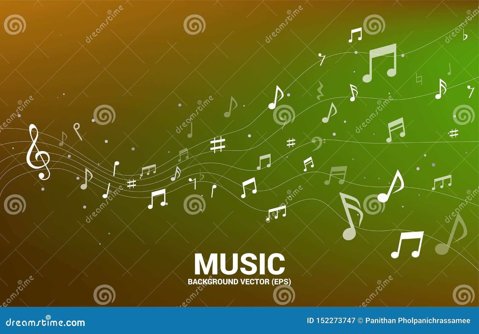 Vector Music Melody Note Dancing Flow . Stock Illustration ...