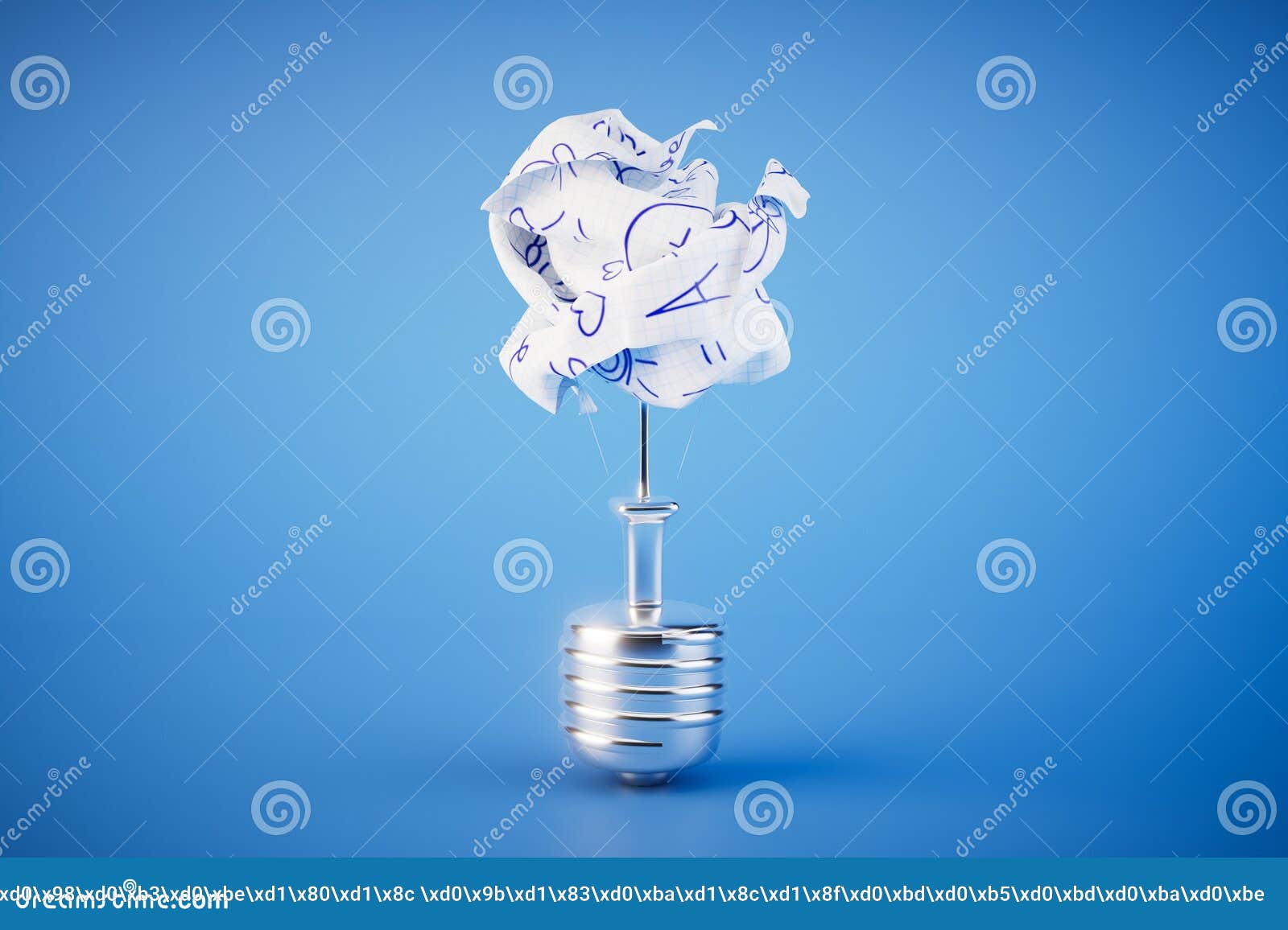 The Concept of Bad Ideas. a Crumpled Sheet of Paper on a Light Bulb ...