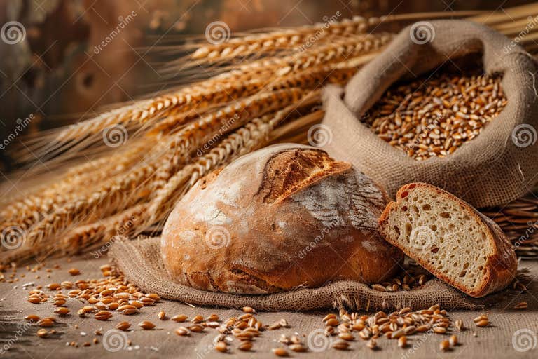 The Concept of Baking Bread. Various Breads and Wheat Varieties ...