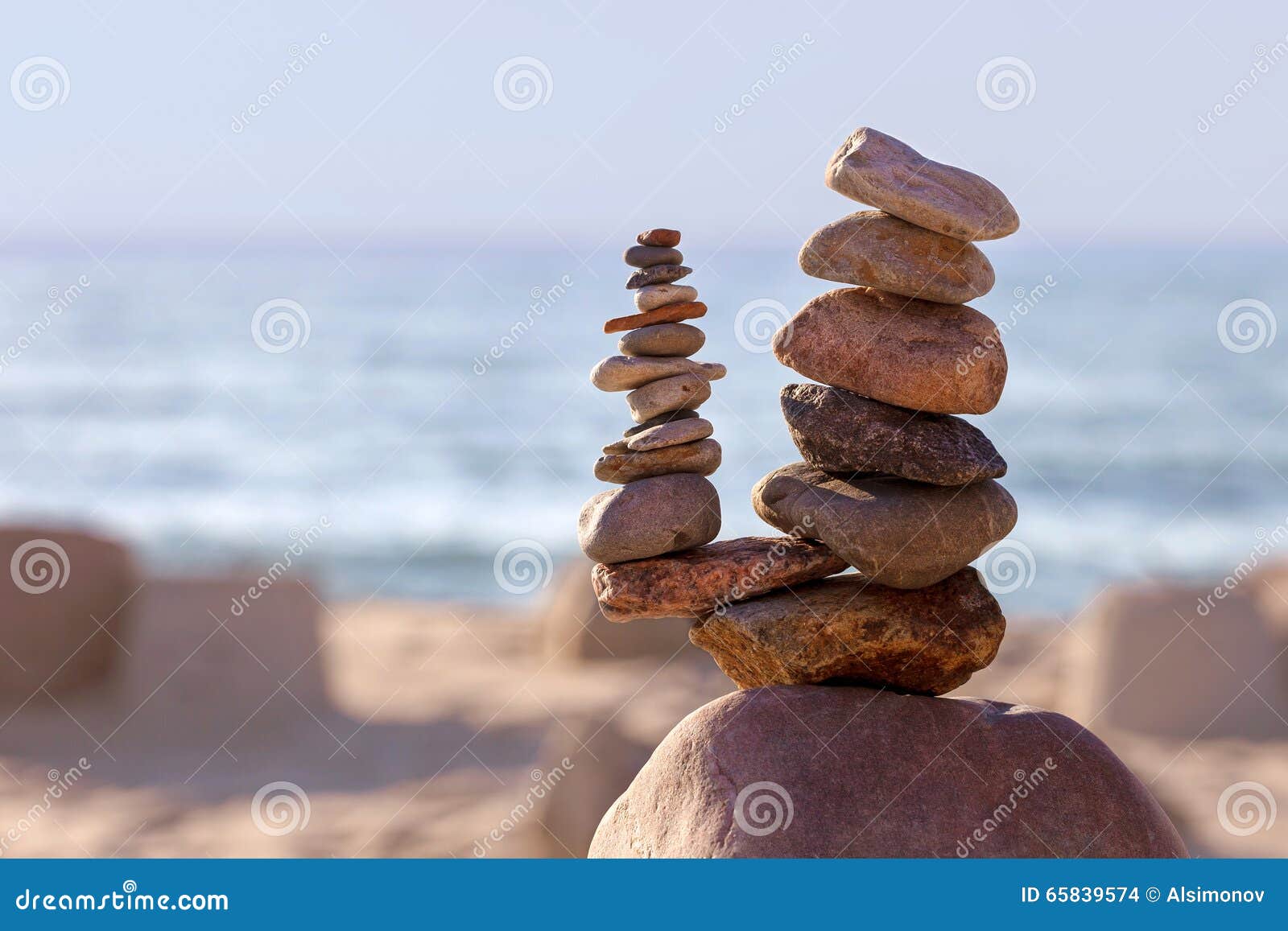 Concept of Balance and Harmony. Rocks on the Coast of the Sea in Stock ...