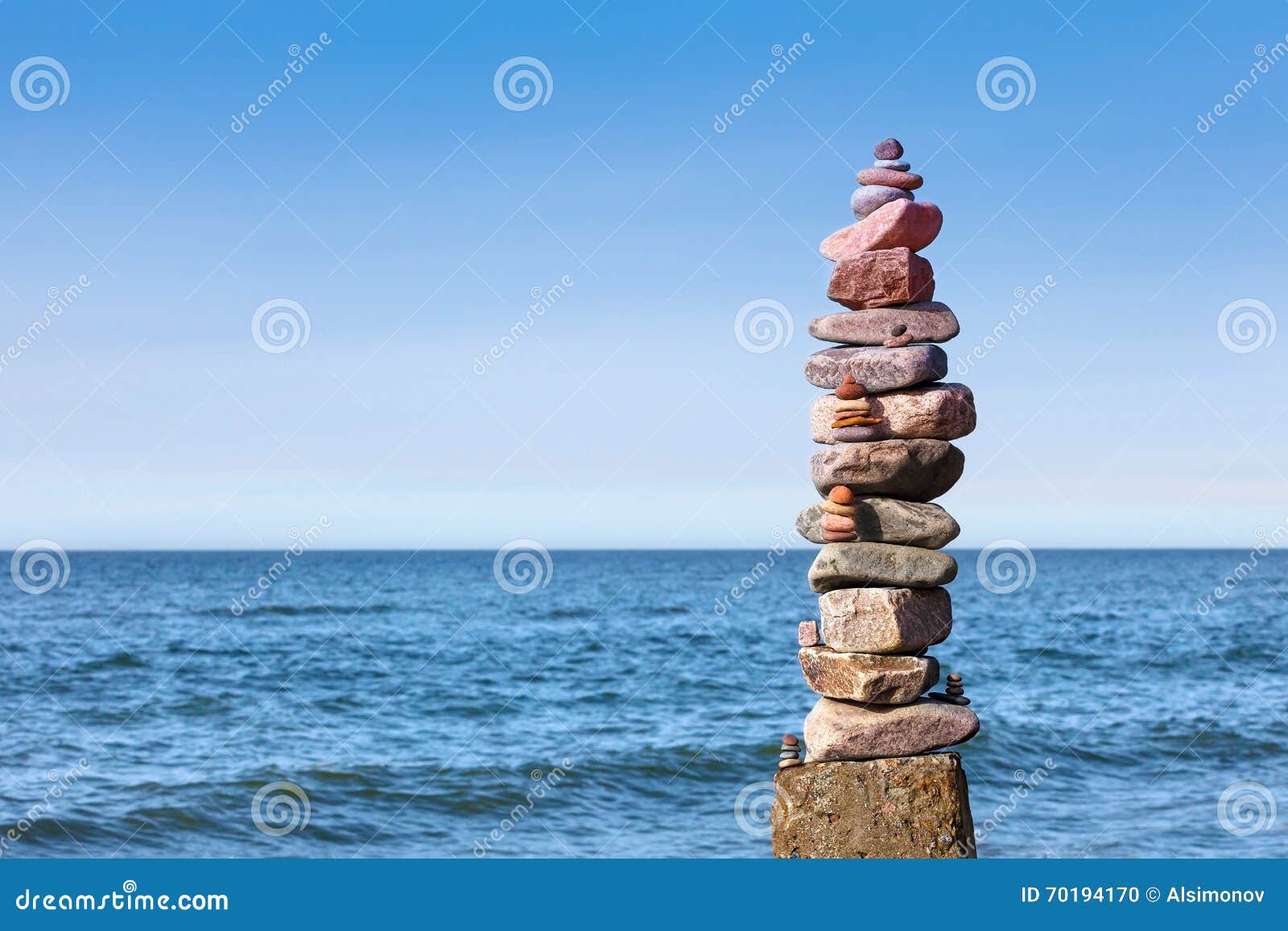 Concept of Balance and Harmony. Rocks Zen on the Sea. Stock Photo ...