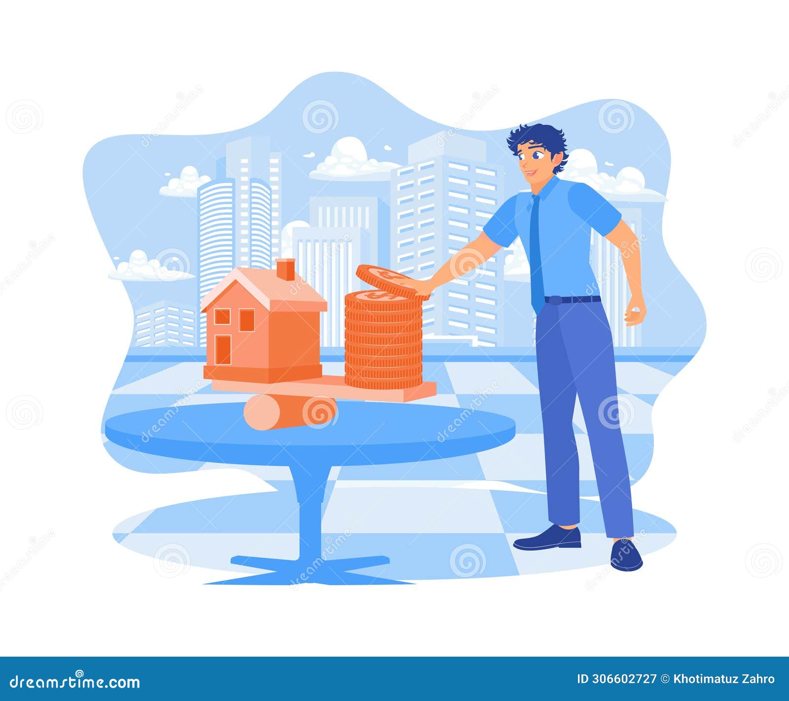Concept of the Balance of House Model Balance. Stock Vector ...