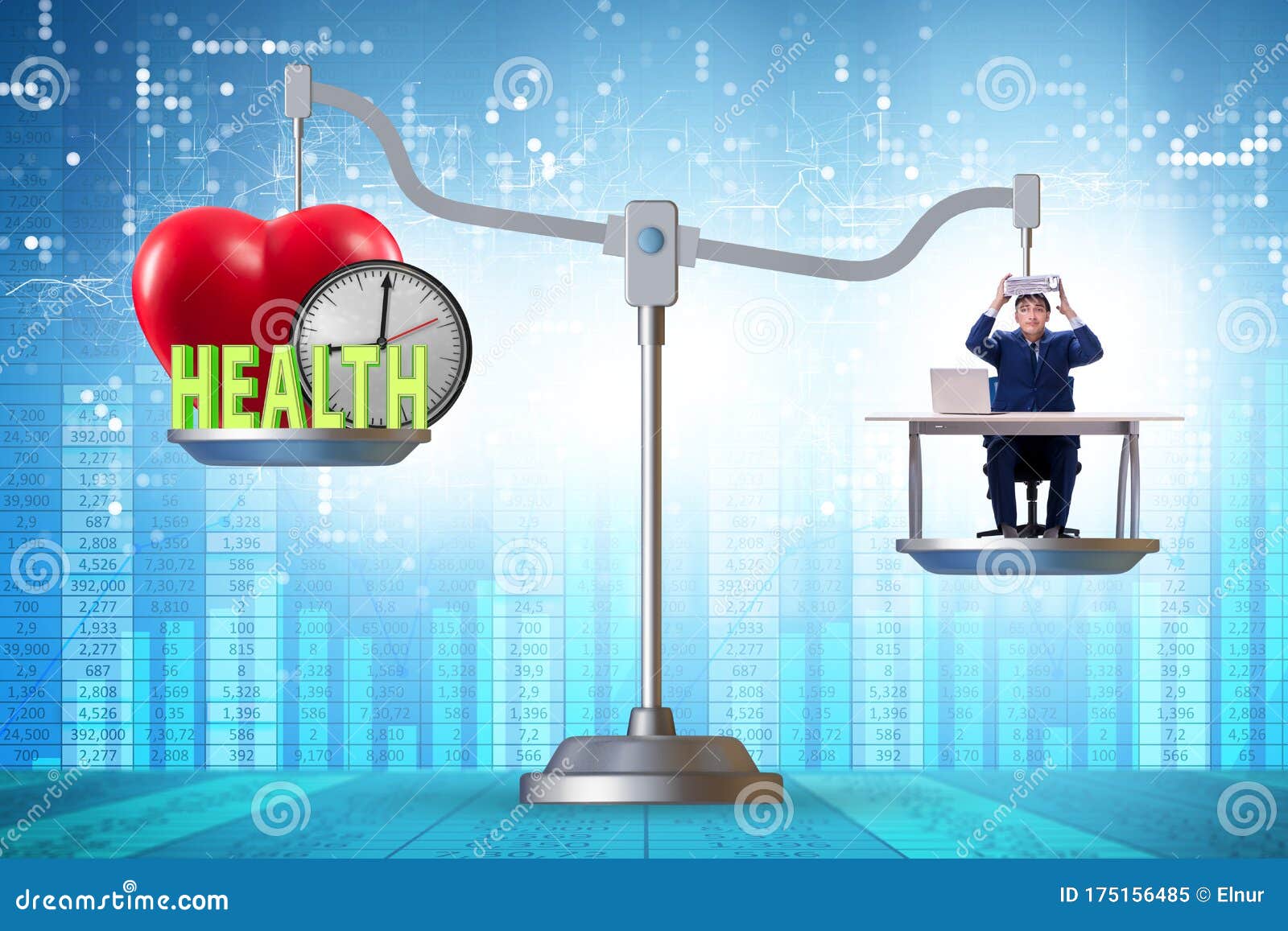 Concept of Balance between Work and Health Stock Image - Image of ...