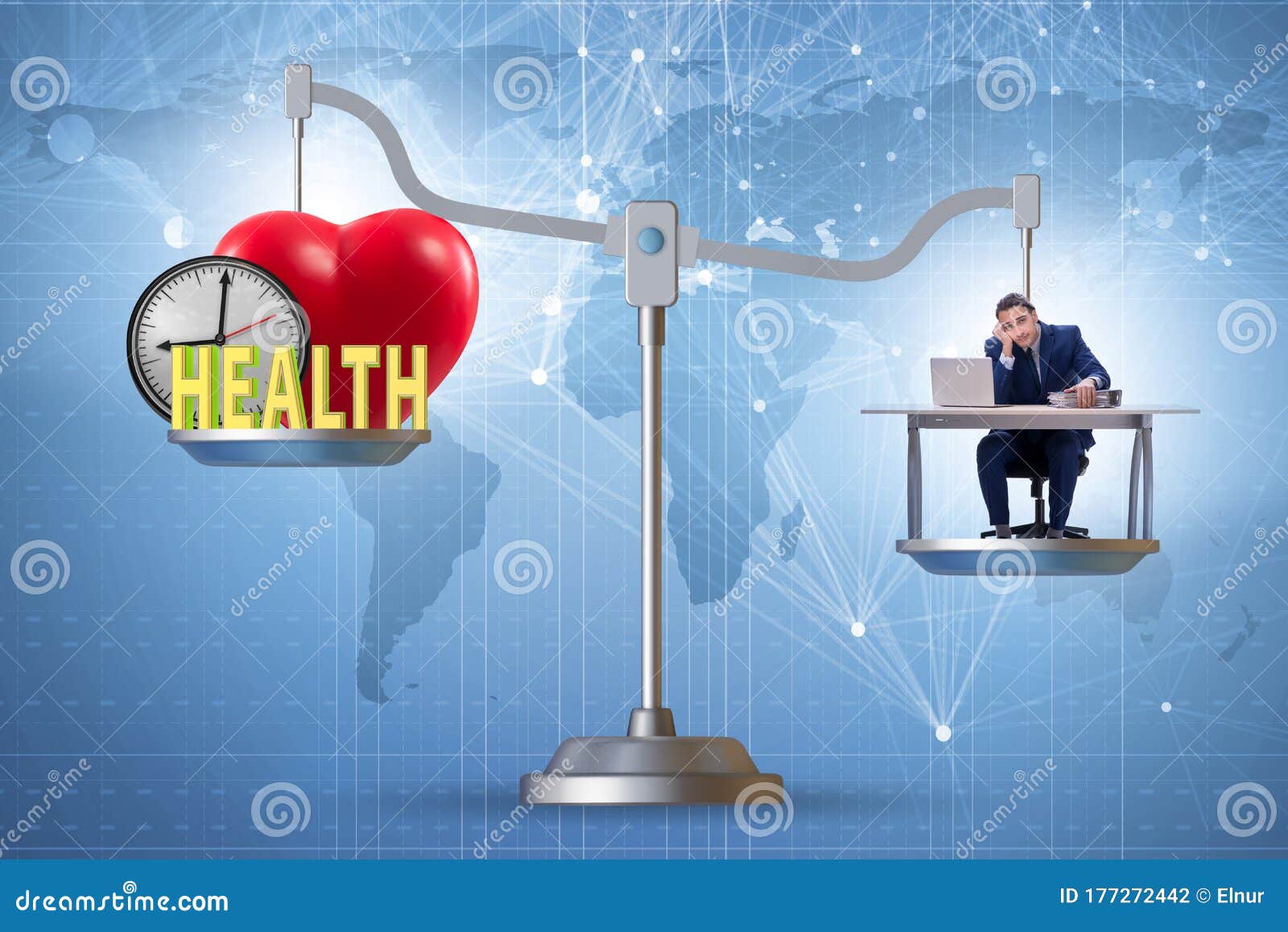 Concept of Balance between Work and Health Stock Photo - Image of ...