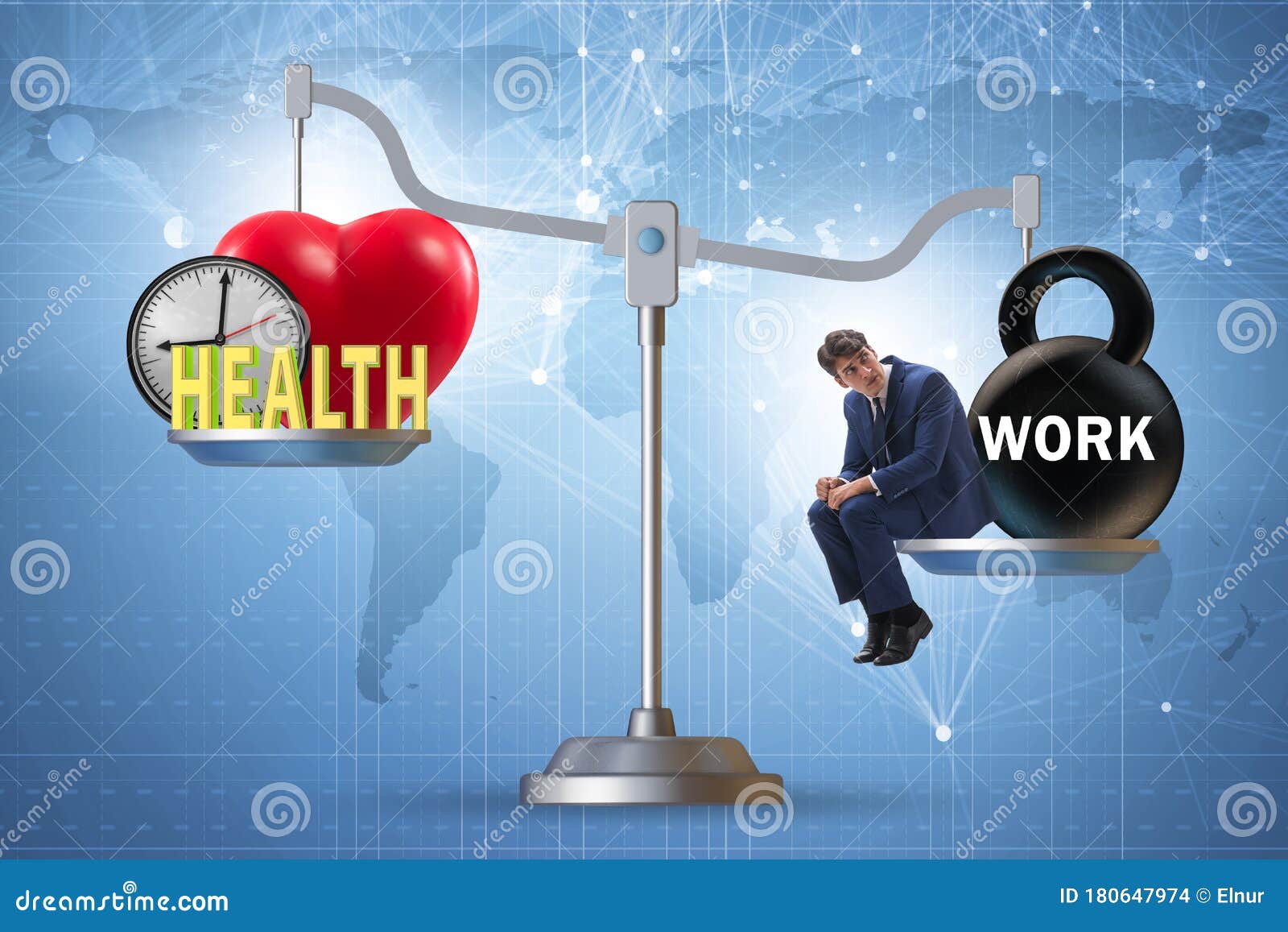 Concept of Balance between Work and Health Stock Photo - Image of hard ...
