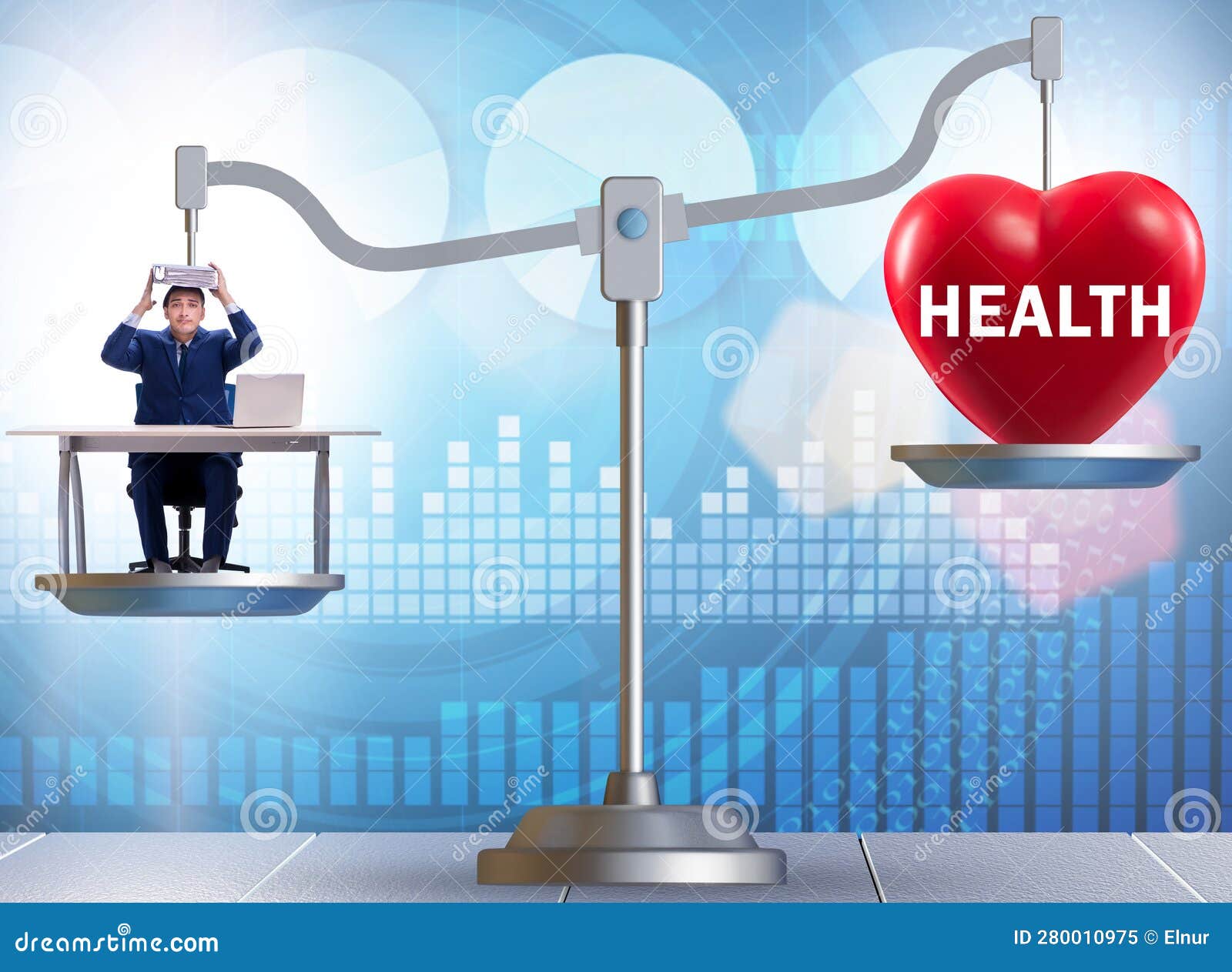 Concept of Balance between Work and Health Stock Image - Image of ...