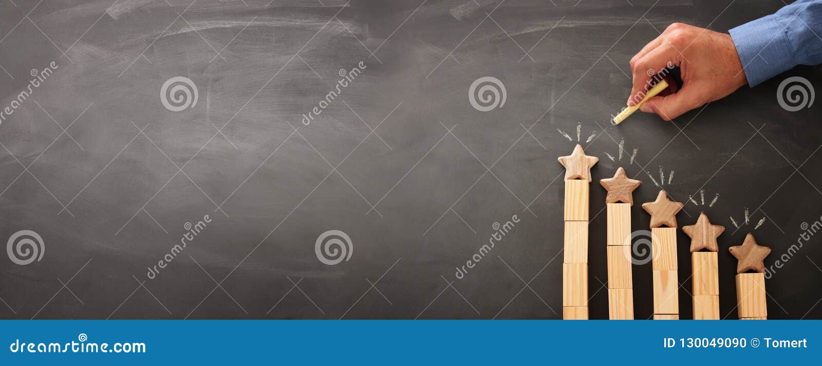 Concept Banner of Setting a Five Star Goal. Increase Rating or Ranking ...