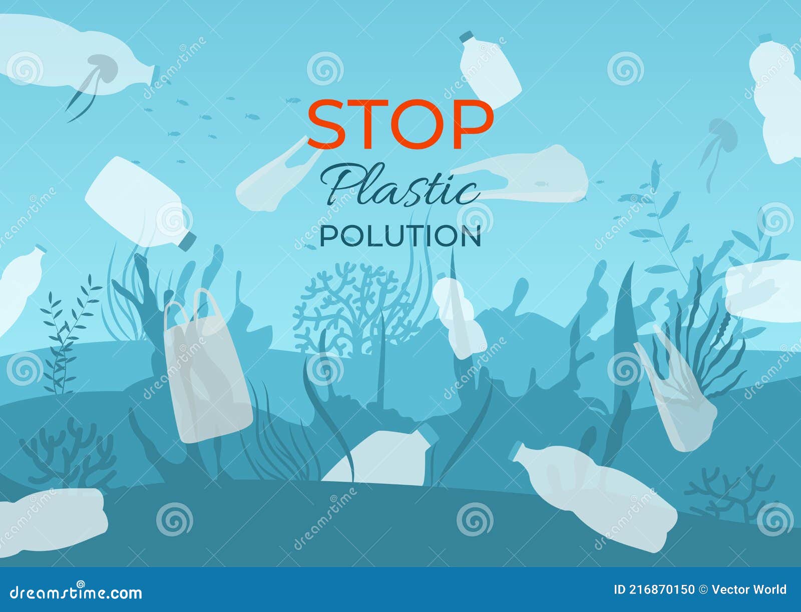Concept Banner Stop Using Plastic Propaganda, Organic Ecology ...