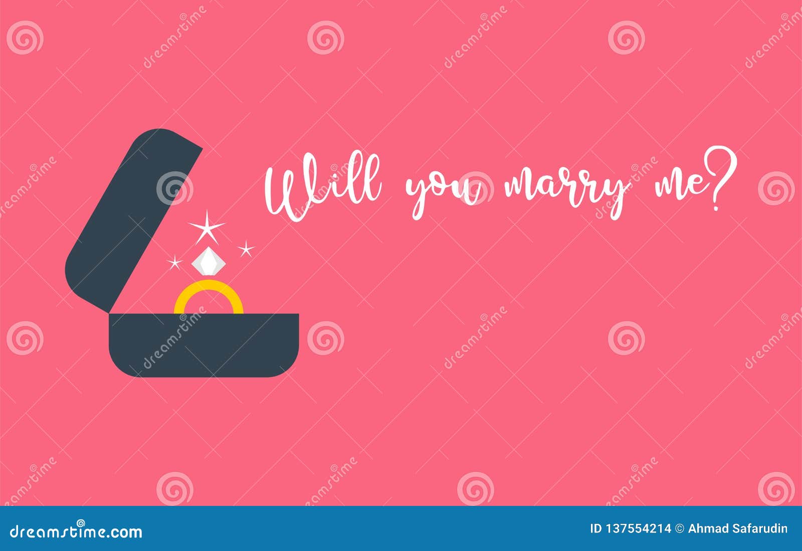 Concept of Banner for Wedding Proposal Vector Illustration with Love ...
