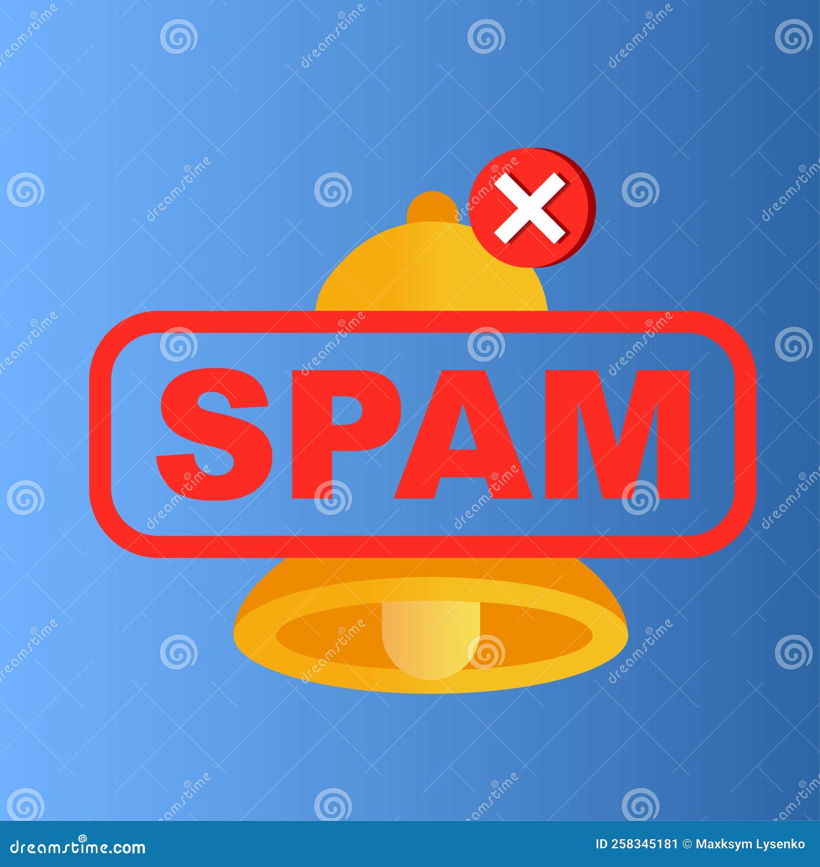 The Concept of Banning Spam on Push Notifications Stock Vector ...